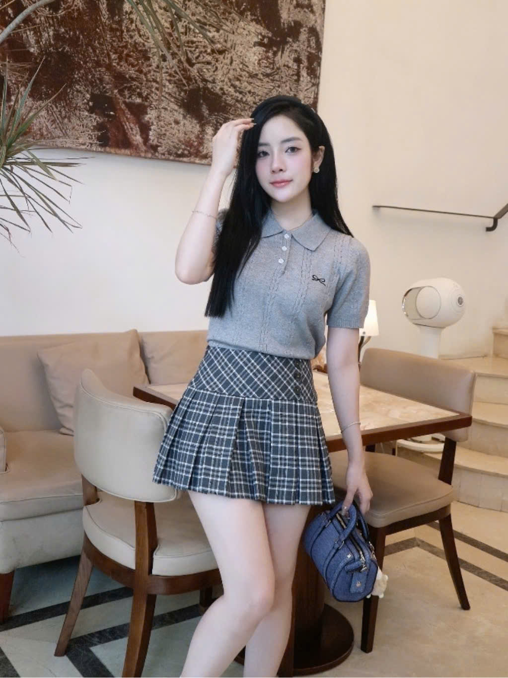 Áo len nữ, áo len cổ bẻ cộc tay nữ thêu NƠ len mongtoghi ngắn tay dáng ôm vừa phong cách Hàn ...