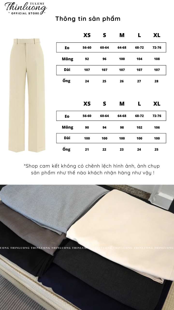 Quần ống rộng loại dày ống suông cho nữ nhiều màu lưng ngang cạp cao ...
