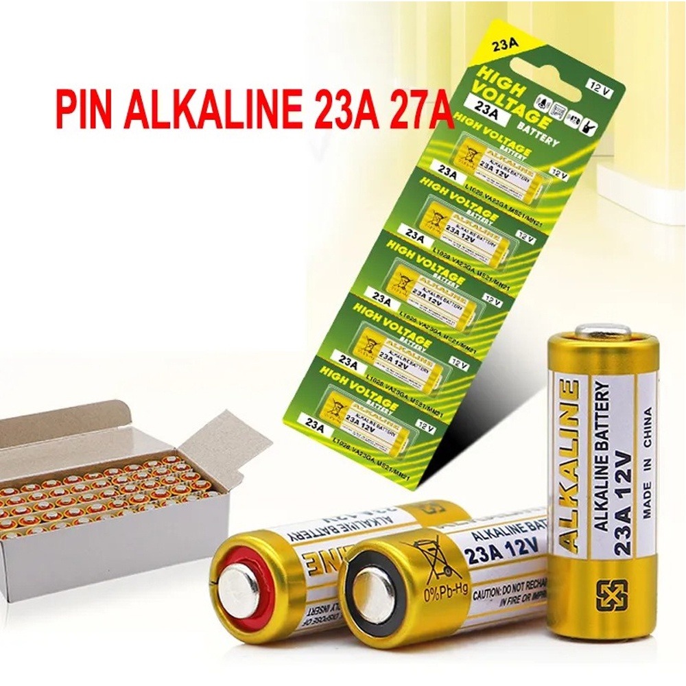 5 Viên Pin ALKALINE 12V 23A và 12v 27A Điện Áp Cao Dùng Cho Remote RF, Cửa Cuốn, Smart Key Xe ...