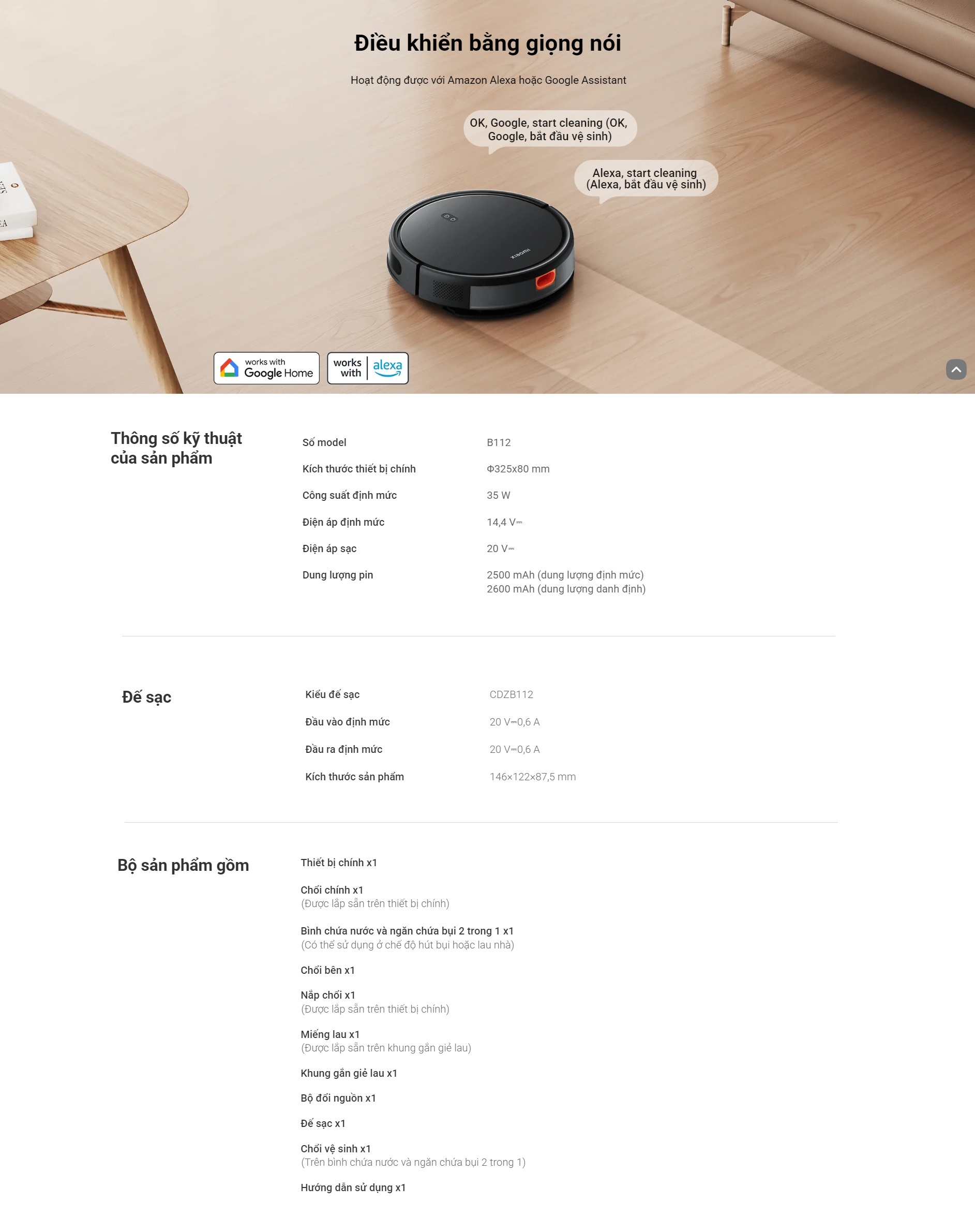 Robot Hút Bụi Lau Nhà Xiaomi Robot Vacuum E10C / E10 EU – Phiên Bản ...
