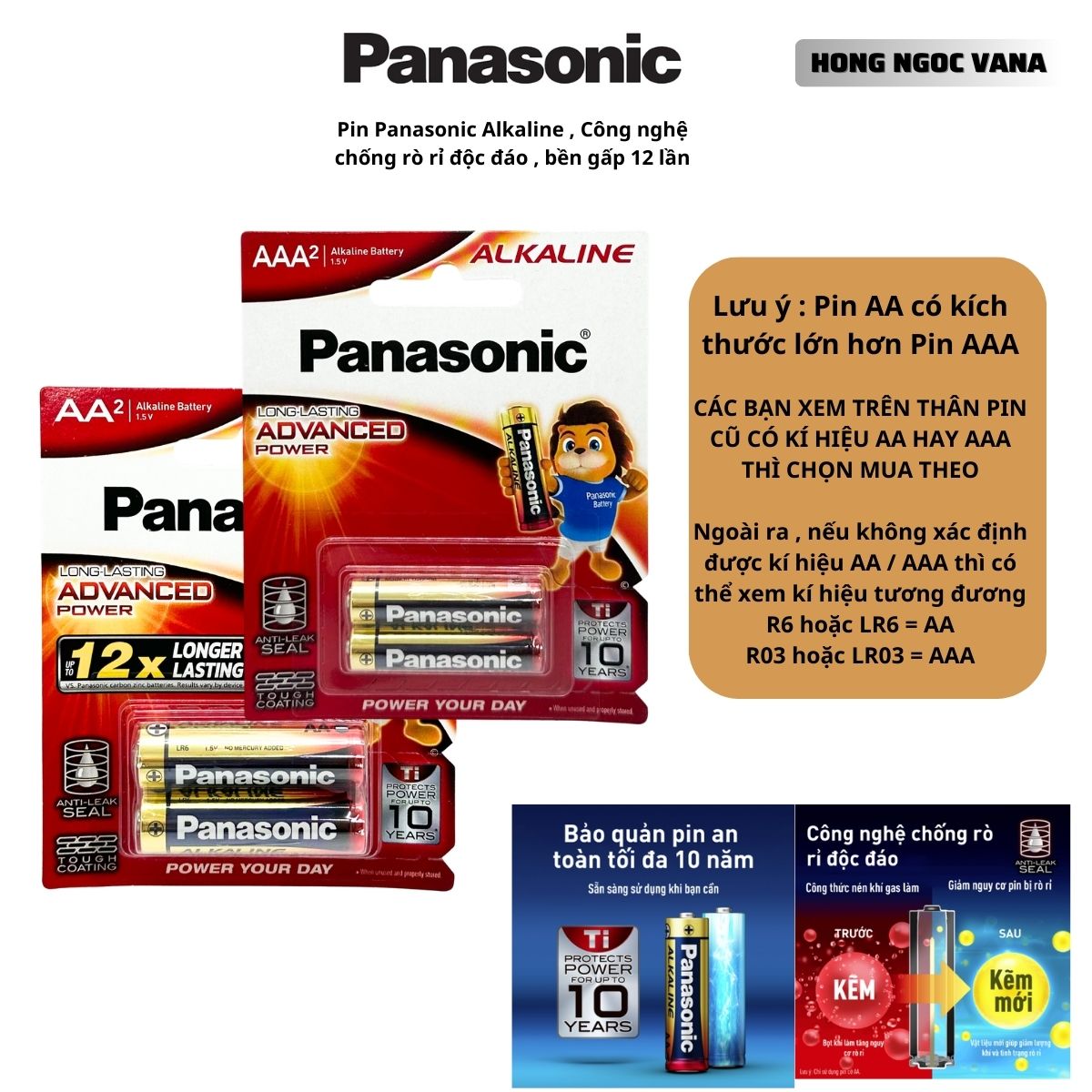Vỉ 2 Viên Pin AA , AAA Panasonic Alkaline 1,5 V Hàng Chính Hãng ...