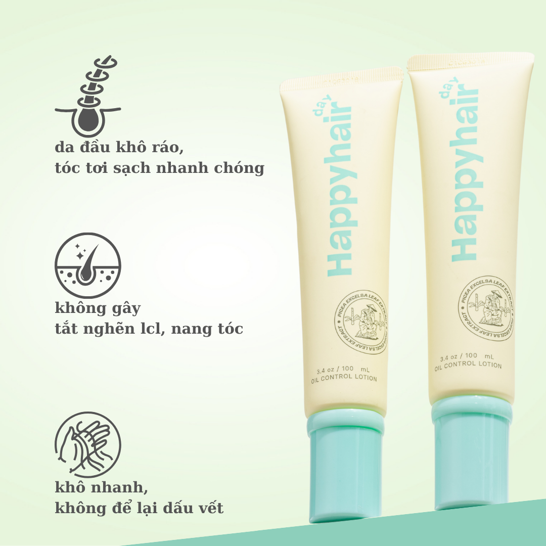 Lotion kiềm dầu Happy Hair Day 100ml giúp tóc bồng bềnh, hết dầu trong 24h dành cho tóc bết dầu ...