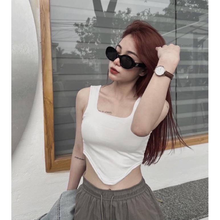 Áo croptop hai dây bản to chất vải co giãn xịn đẹp PANOSI - A789 | Shopee Việt Nam