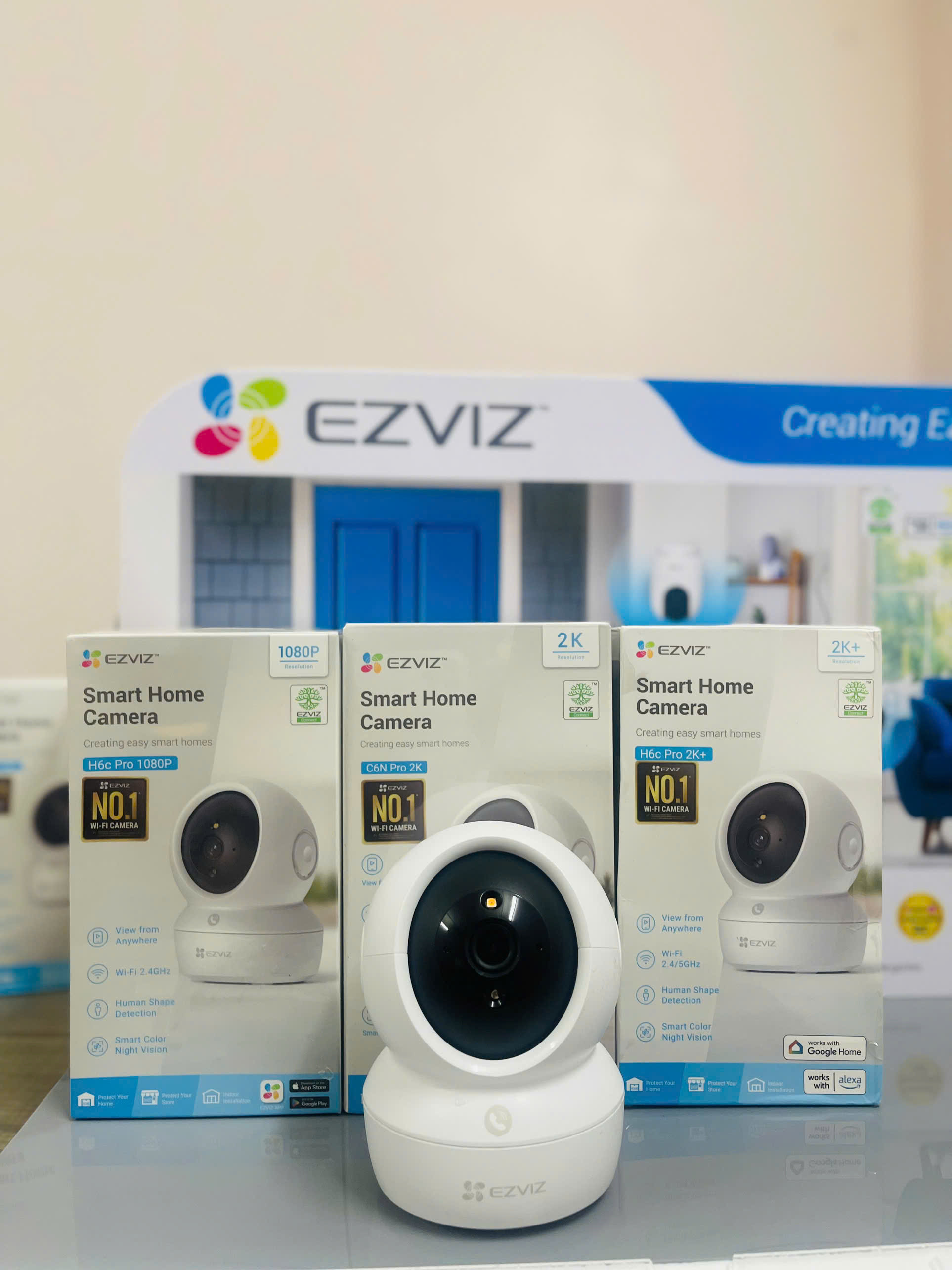 Camera WIFI trong nhà xoay 360 Ezviz C6N PRO, H6C PRO 2K 3K 4K màu đêm thông minh, đàm thoại 2 ...