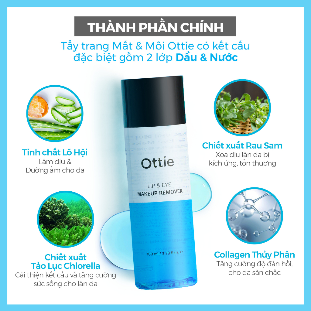 Nước Tẩy Trang Mắt Và Môi 2 Lớp Ottie Lip＆Eye Makeup Remover Tẩy Trang ...