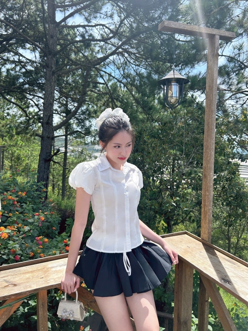 Cherry "Chăm chỉ" - Remmus | Áo sơ mi tay phồng hack eo cho nữ | Shopee ...