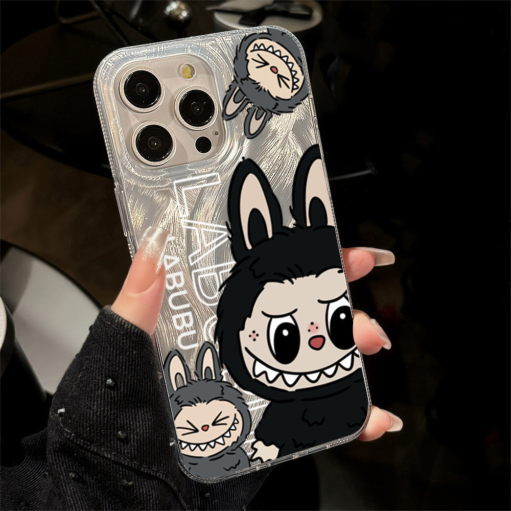 Ốp Lưng iPhone Silicon Labubu Black Ánh Bạc, Chống Sốc, Bảo Vệ Camera -iP 6/6s/7/8/Plus/X/XS/XR ...