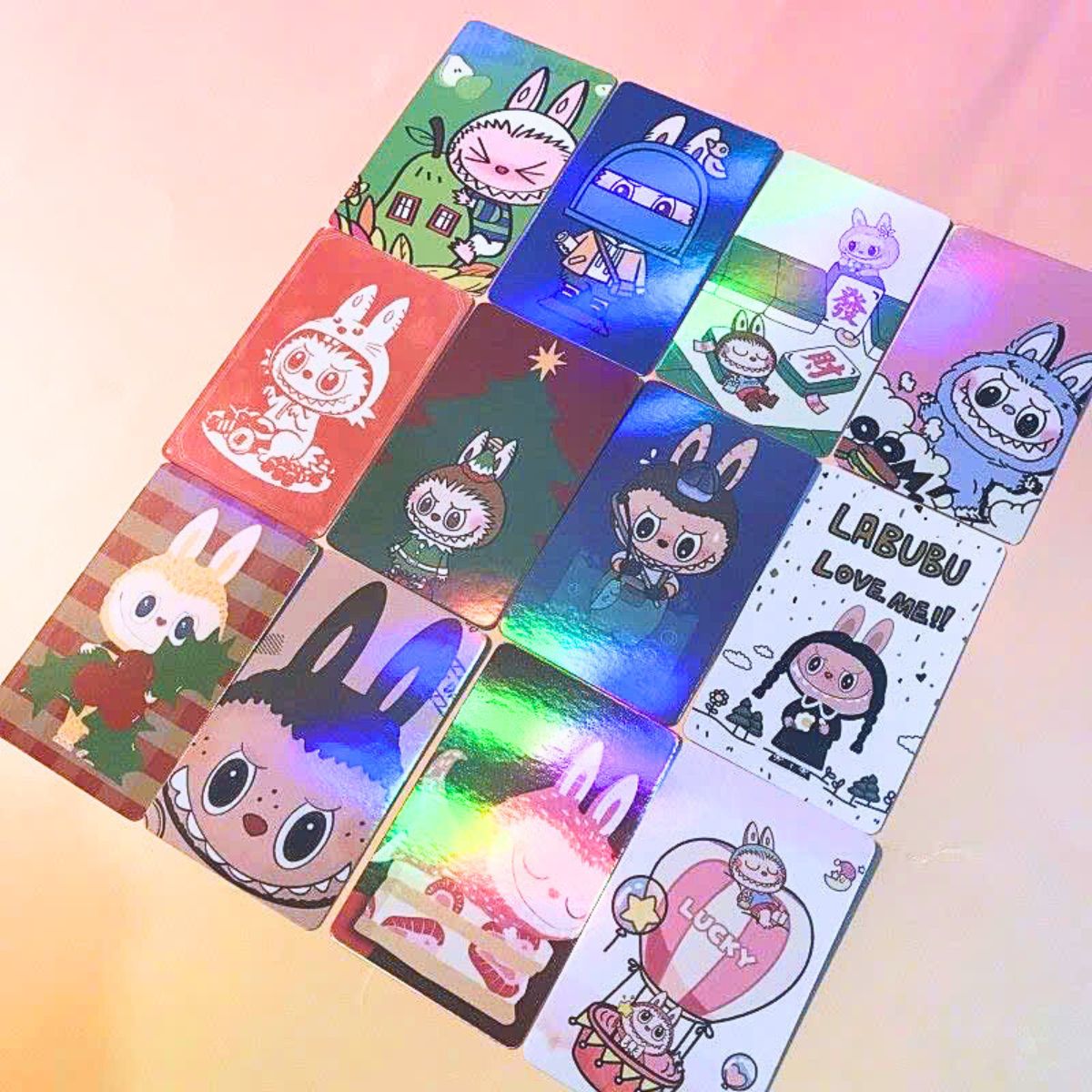 Card Labubu Hộp Thẻ Hình Lomo Hologram 50 Tấm Bo Góc Hoạt Hình Cute ...
