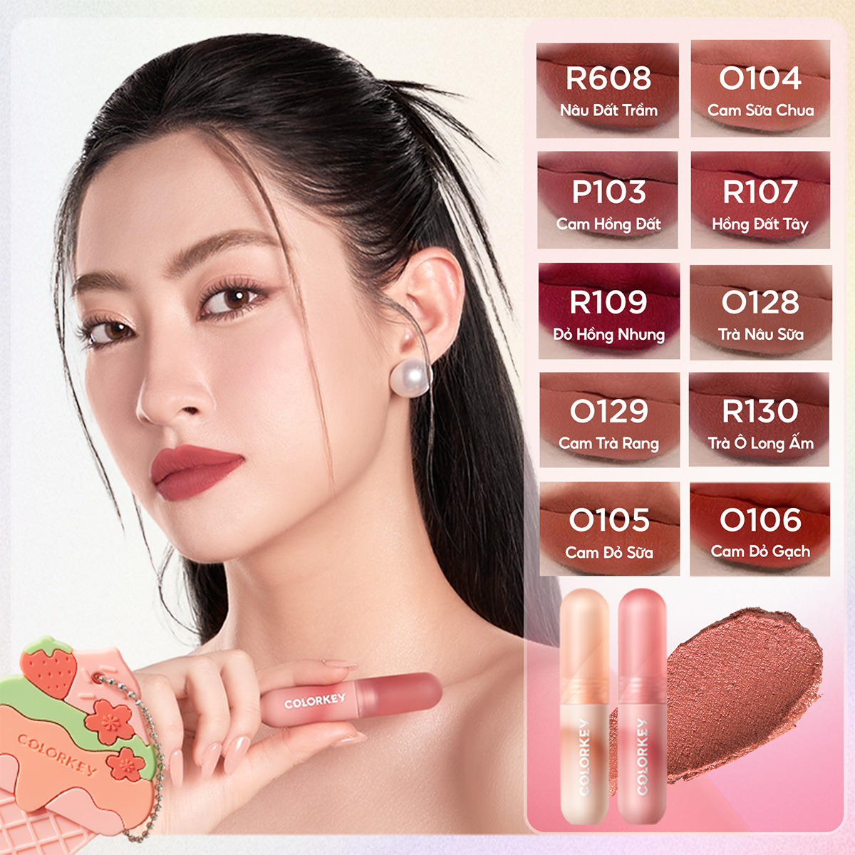 Son Kem Bùn COLORKEY Lip Mud Chất Son Mềm Mịn Che Vân Môi Tốt, Màu Sắc ...