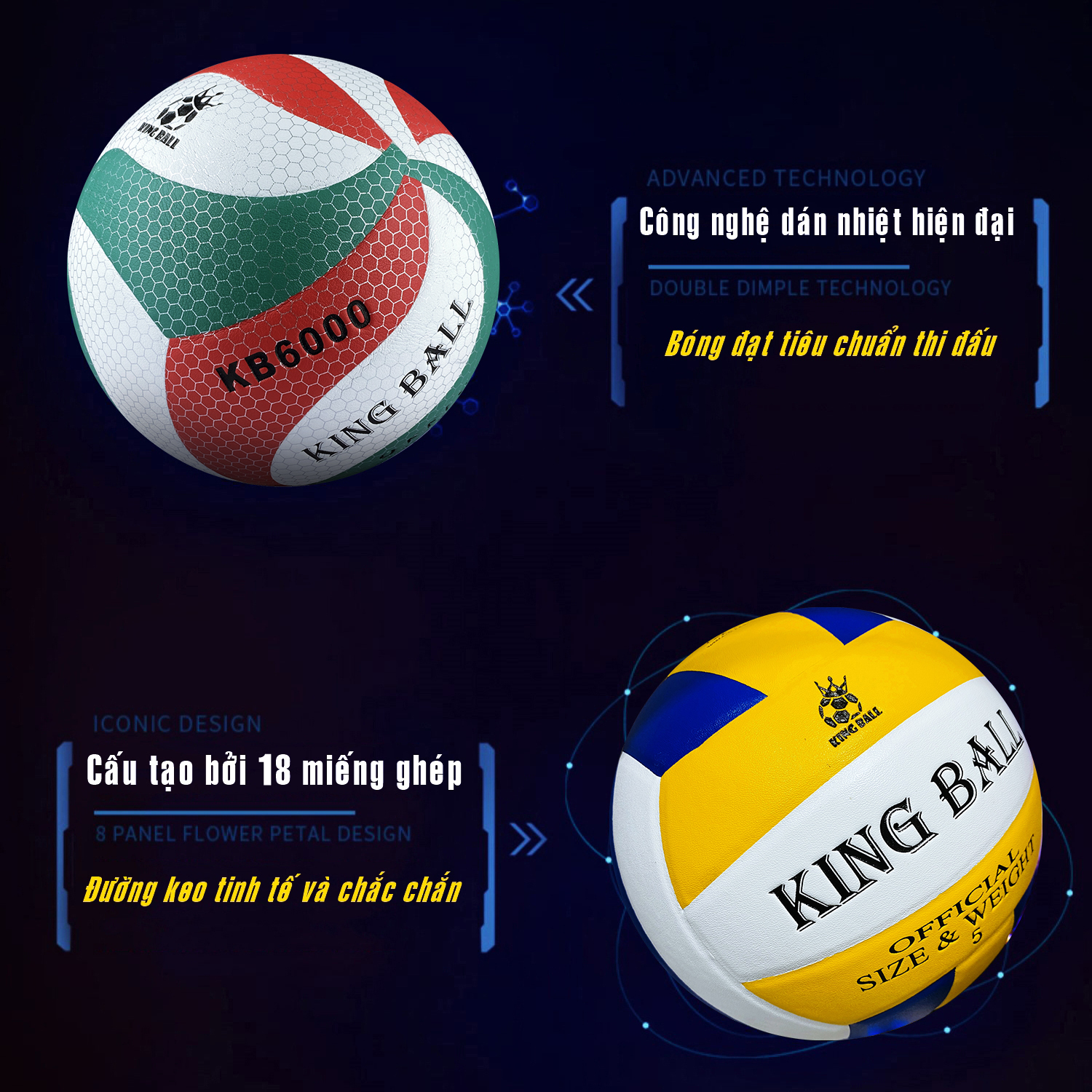 Bóng Chuyền Da Chính Hãng King Ball Quả Banh Bóng Chuyền Thi Đấu Ngoài ...