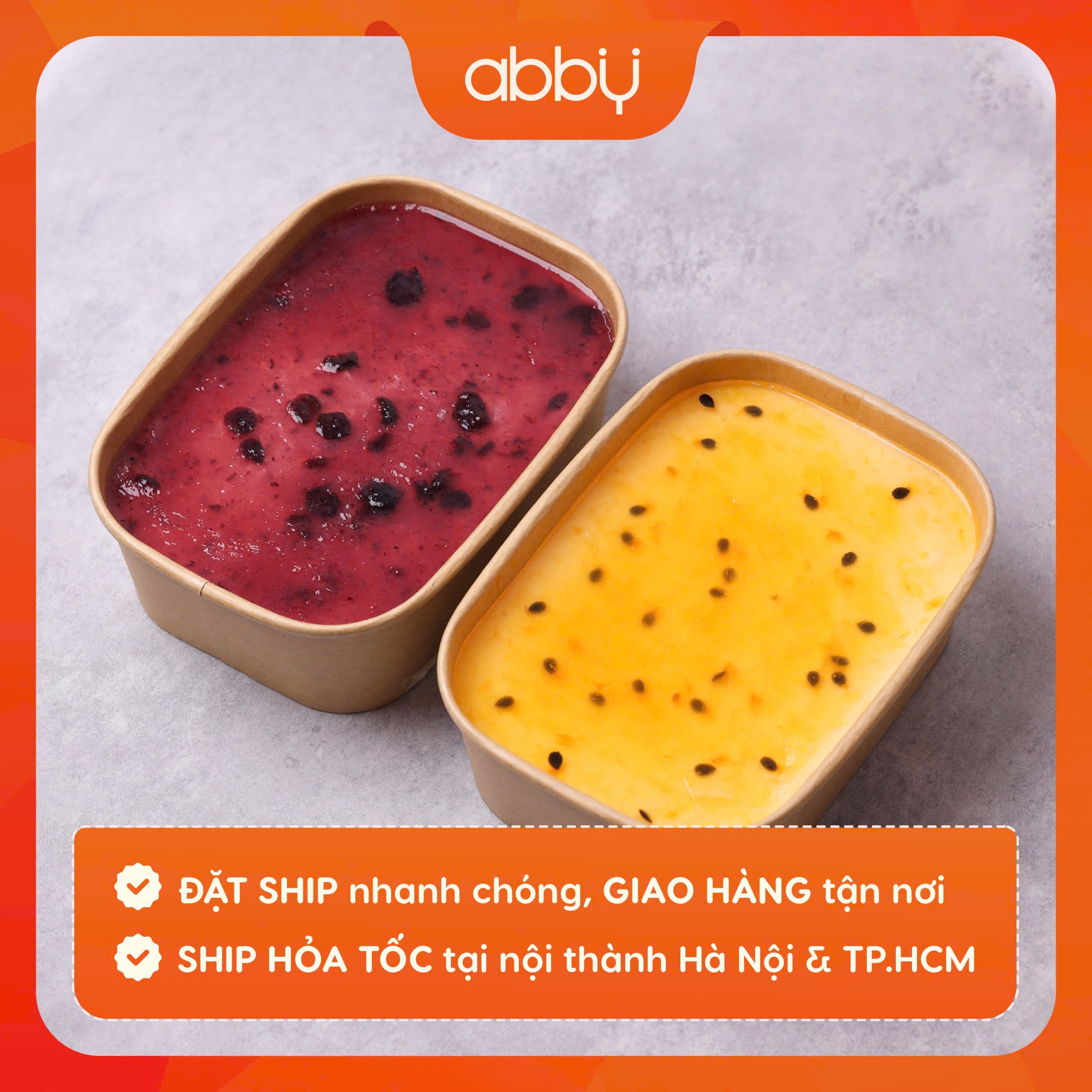[ABBY - TẶNG HỘP GIẤY] Set làm bánh Mousse Việt quất - Chanh leo Abby nguyên liệu làm bánh thành ...