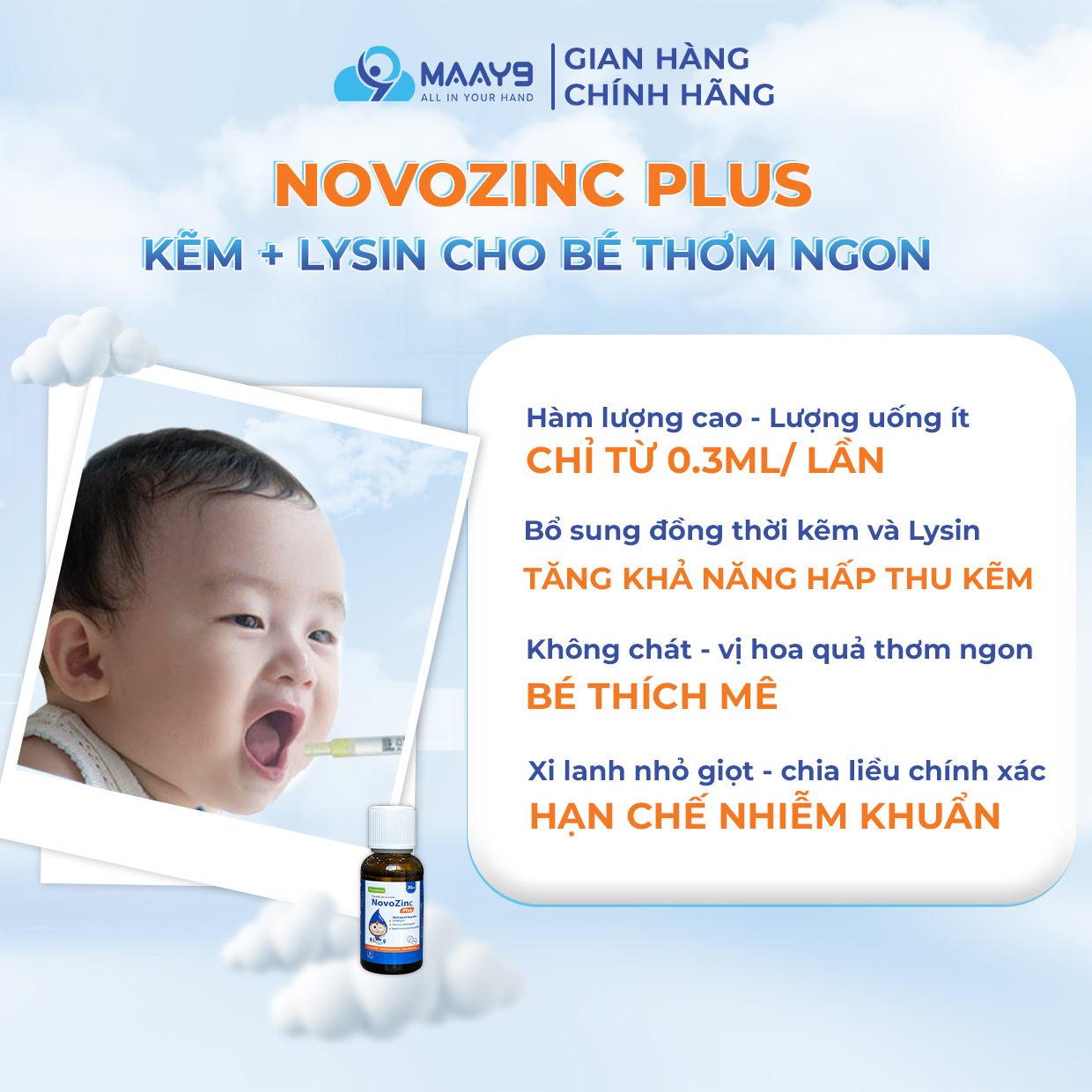 KẼM HỮU CƠ NOVOCARE NovoZinC drops - plus giúp ăn ngon, giảm biếng ăn ...