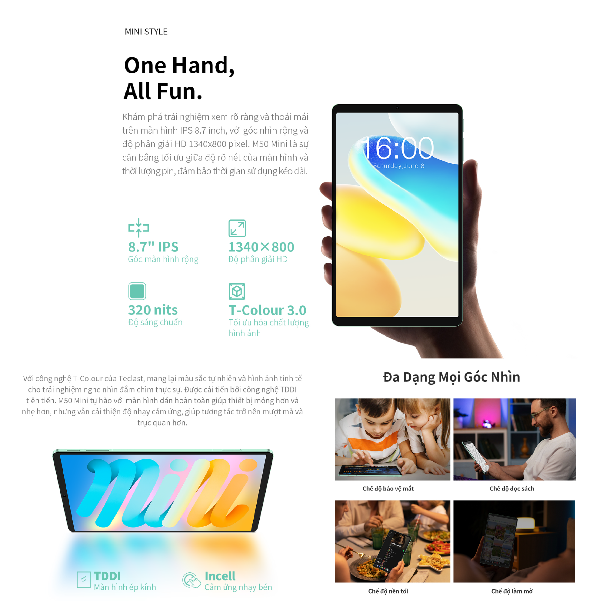 Máy Tính Bảng Teclast M50 Mini Tablet 14GB(6+8)/128GB | Màn hình 8.68inch | 2 SIM | Chính hãng ...