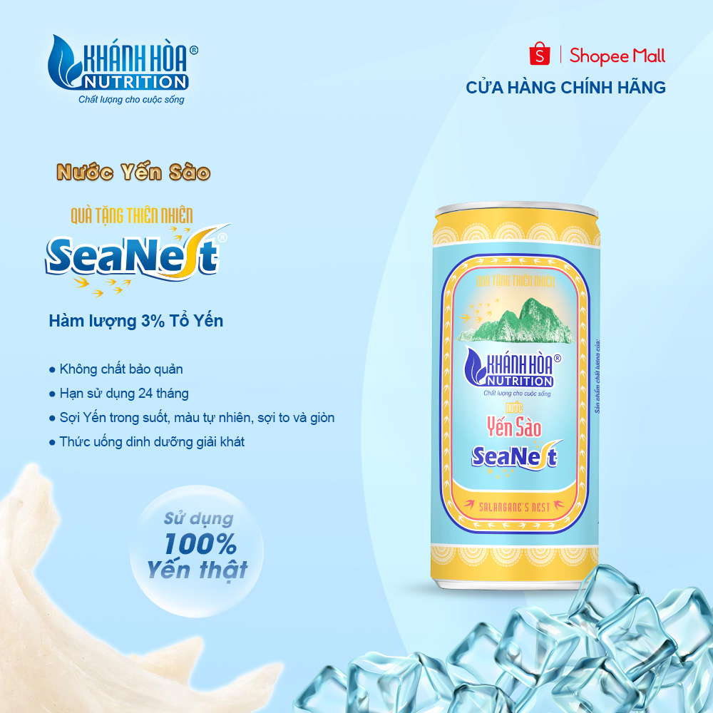 Nước Yến Sào Khánh Hòa SeaNest - Khay 30 lon x 190ml - Có Đường | Shopee Việt Nam