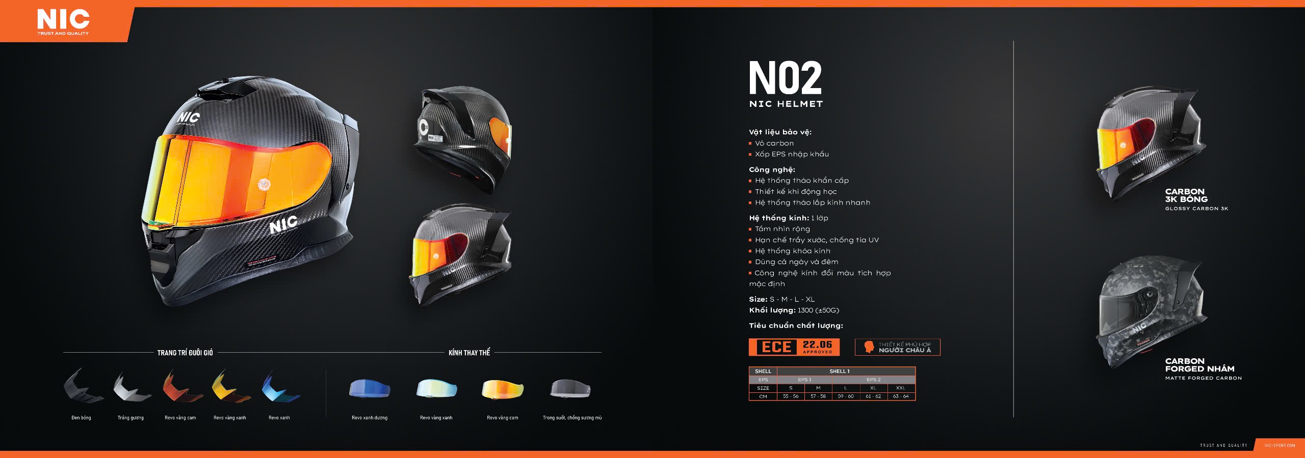 [Hỏa Tốc] Mũ Fullface Carbon NIC N02 Cao Cấp Tích Hợp Kính Đổi Màu ...