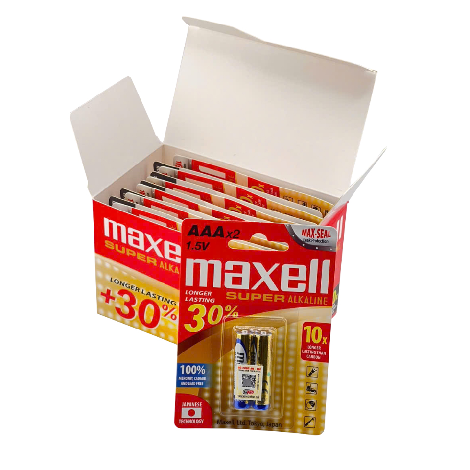 Vỉ 2 Viên Pin AA , Pin AAA Maxell Super Alkaline Chính Hãng Siêu Bền ...
