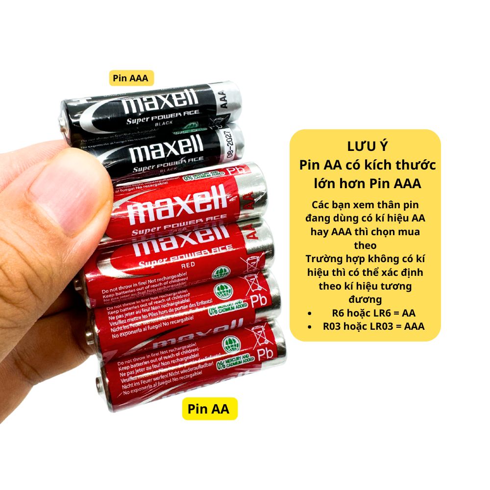 Hộp pin AAA 1,5V Maxell R03 cỡ Nhỏ chính hãng | Shopee Việt Nam
