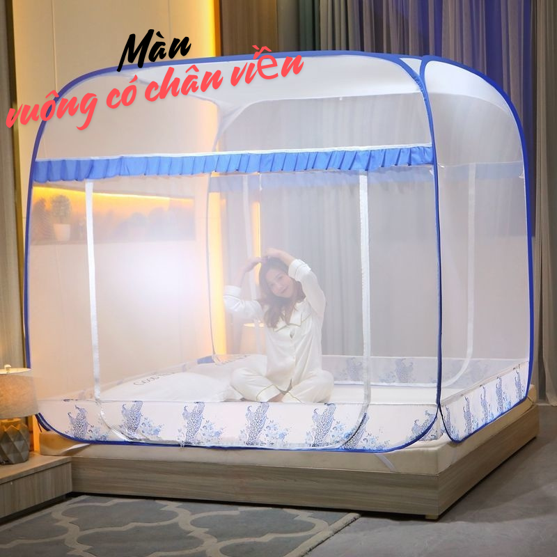 Mùng chụp tự bung Một Cửa Funu đỉnh chóp, đỉnh vuông Cao Cấp chống muỗi côn trùng thông thoáng ...