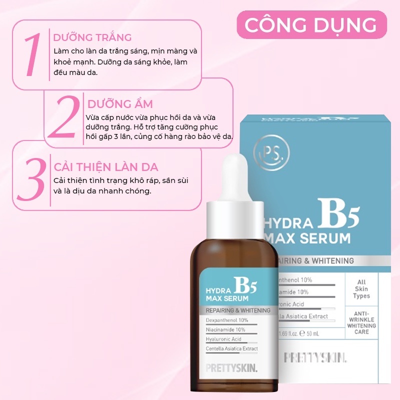 Serum B5 Pretty Skin Hydra Max Serum dưỡng ẩm dưỡng trắng da phục hồi ...