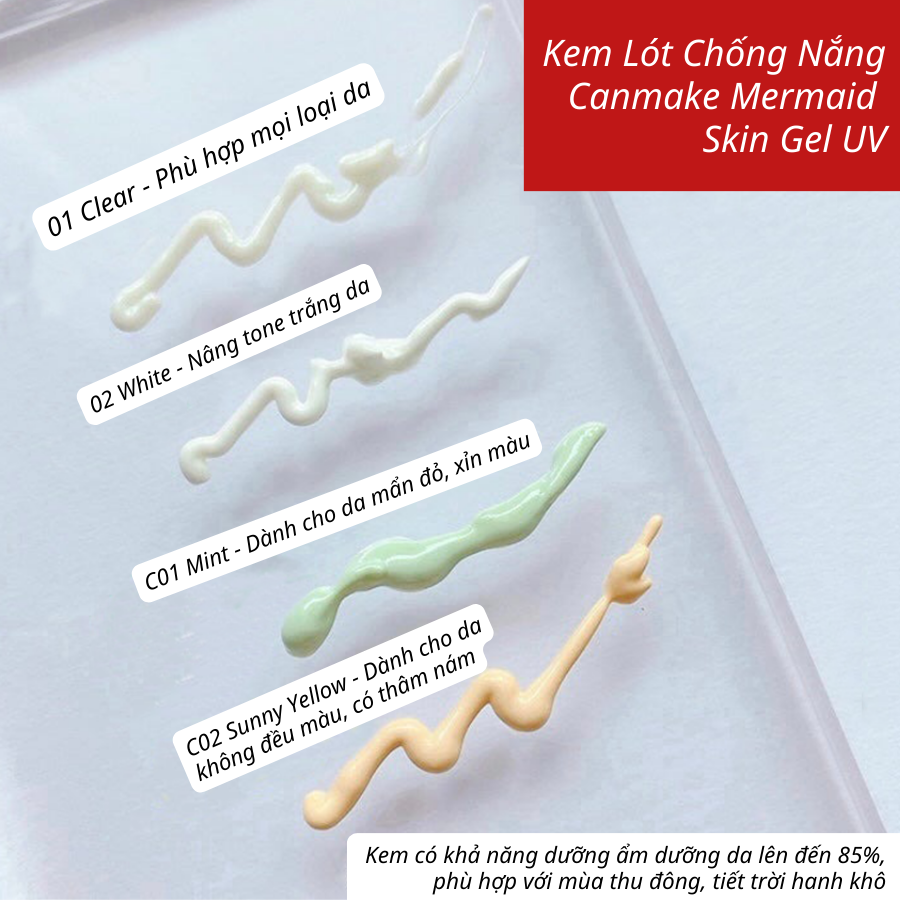 Kem lót chống nắng Canmake Mermaid Skin Gel UV SPF50+ PA++++ 40g - Nội địa Nhật | Shopee Việt Nam