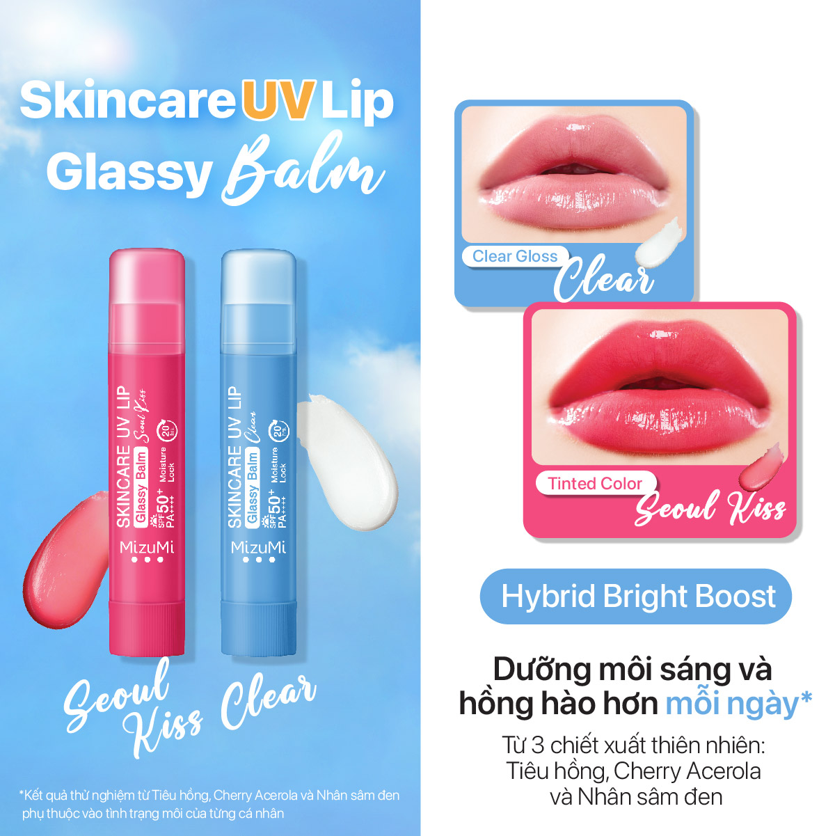 Bộ Đôi Son Dưỡng Môi và Mặt Nạ Môi Chống Nắng MizuMi Skincare UV Lip Glassy Balm 3.5g & Glassy ...