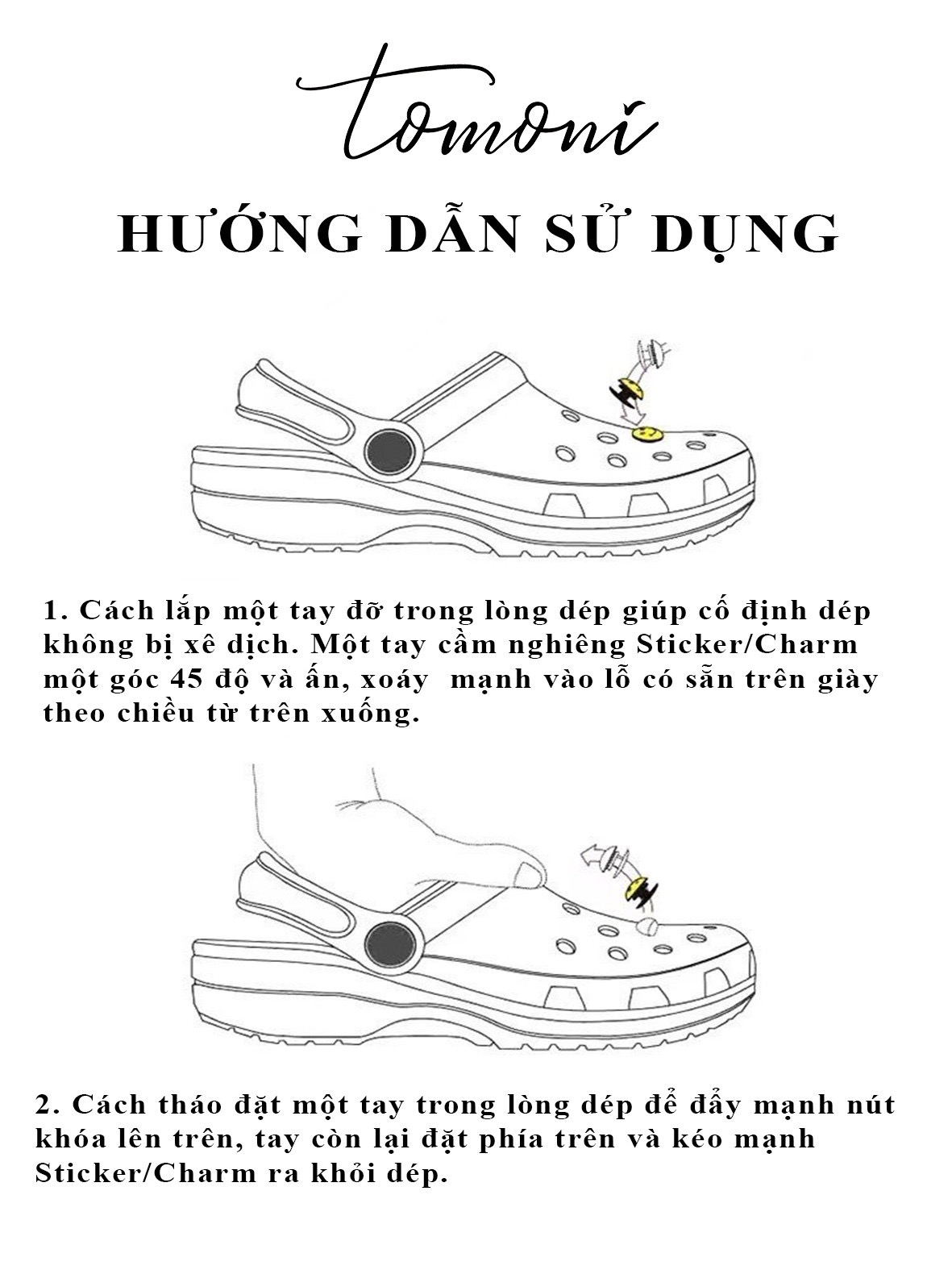 Sticker Dép TOMONI, Charm Gắn Dép Kim Loại Đính Đá Sang Trọng - TM104 ...