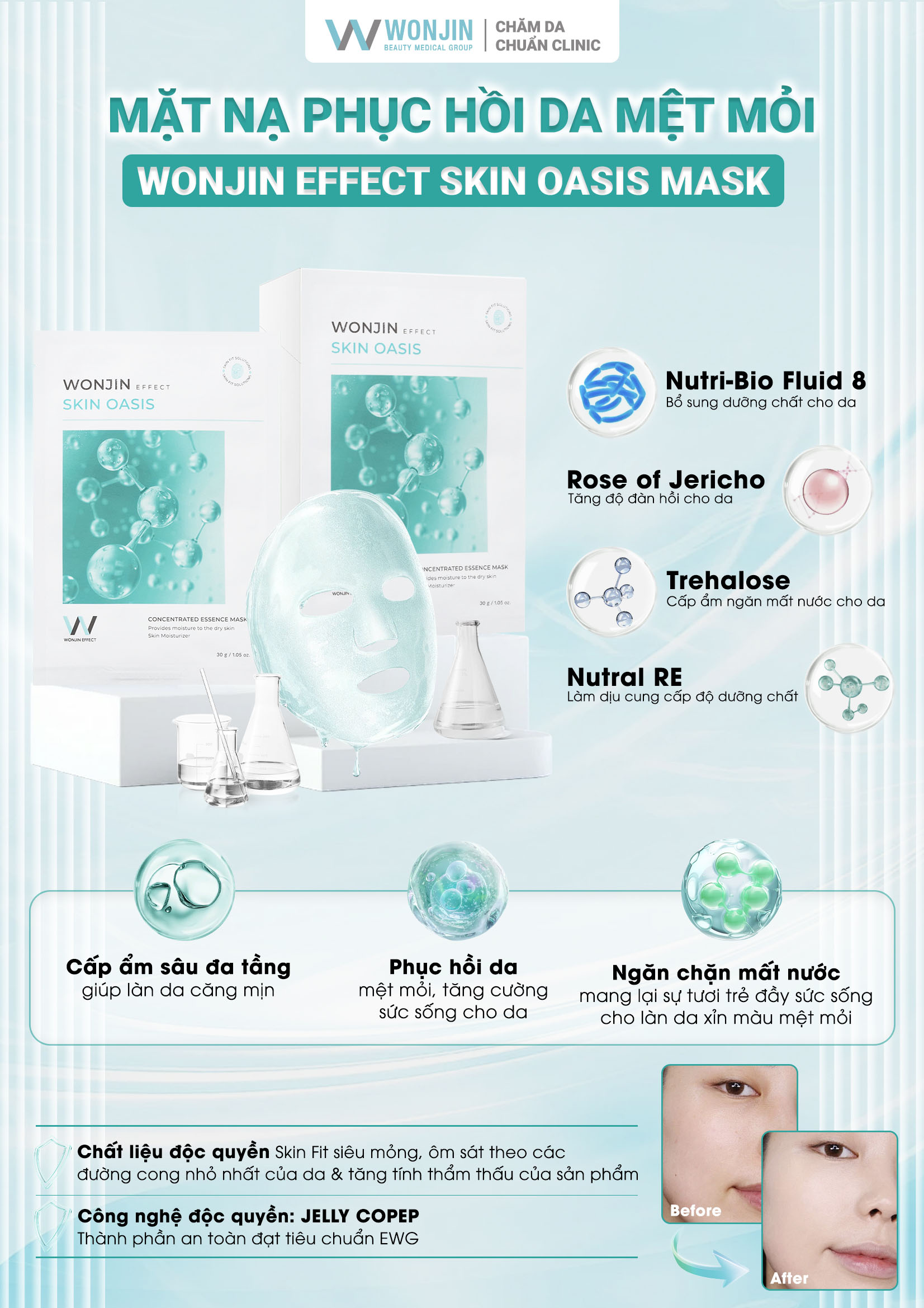 [WonJin x SaLim] Combo 10 Mặt Nạ Mix Chăm Sóc Da Toàn Diện WonJin Effect Mask 30g (Bản mới ...