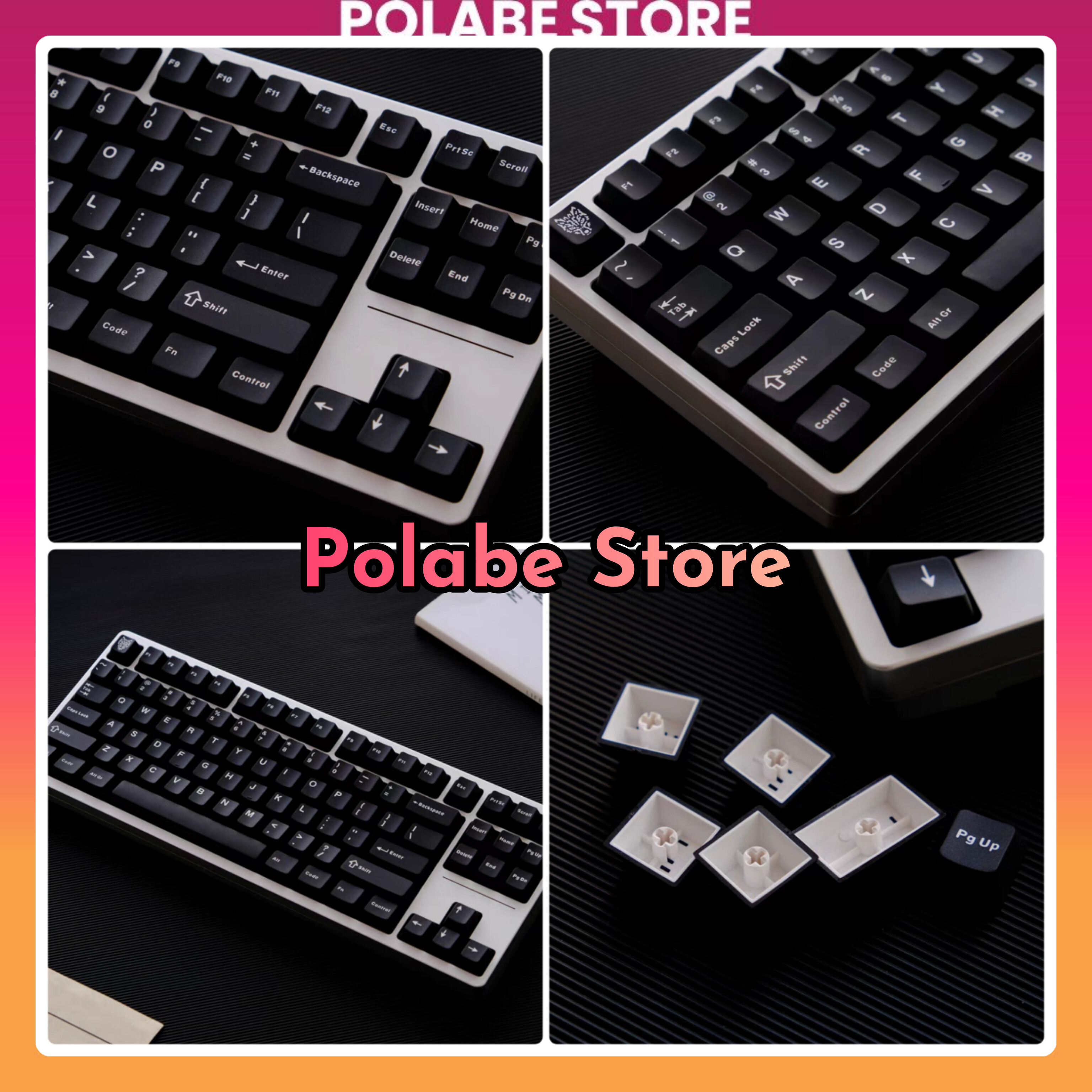 Keycap Aifei WoB White on Black CMK Aifei Cherry Profile bàn phím cơ ...