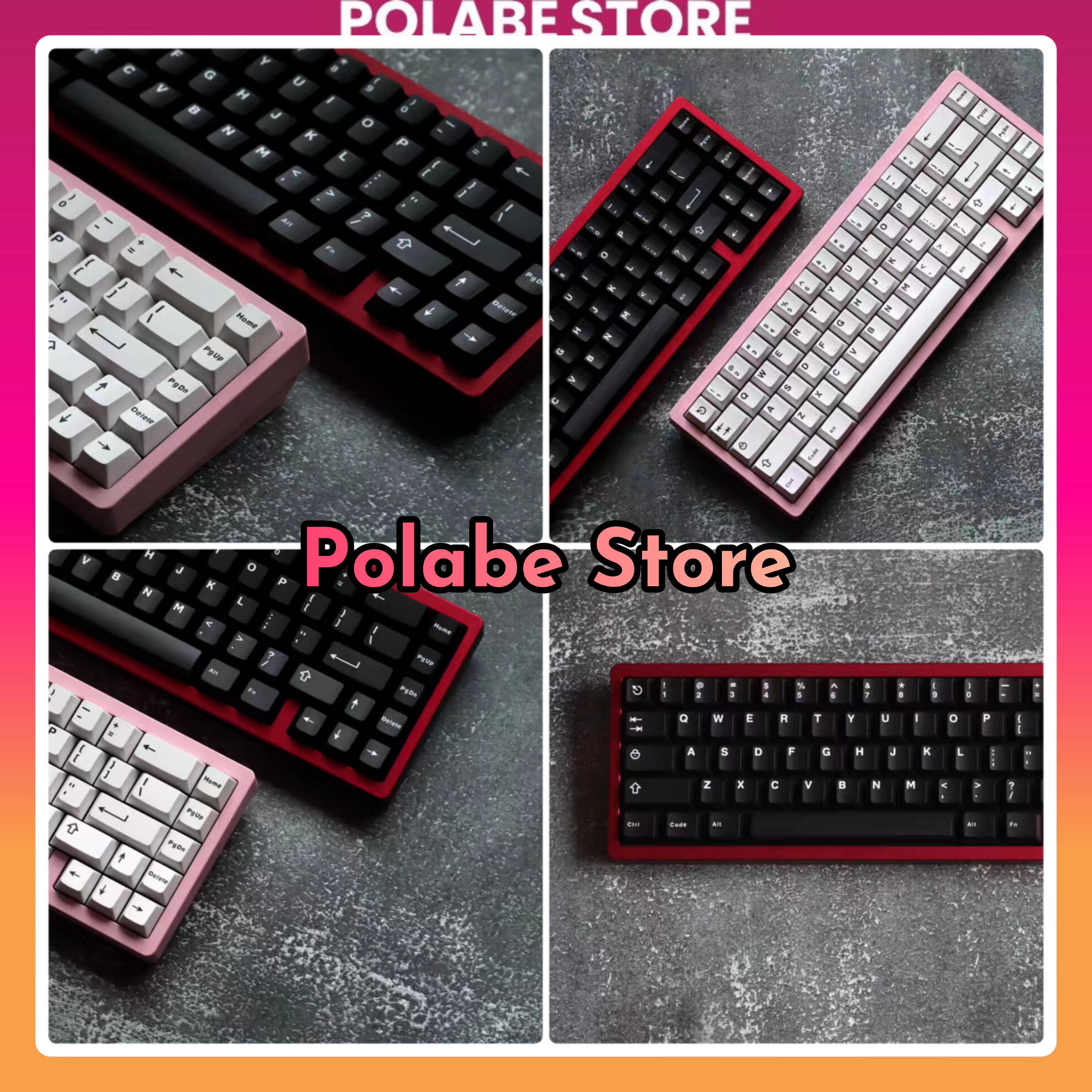 Keycap Aifei WoB White on Black CMK Aifei Cherry Profile bàn phím cơ ...