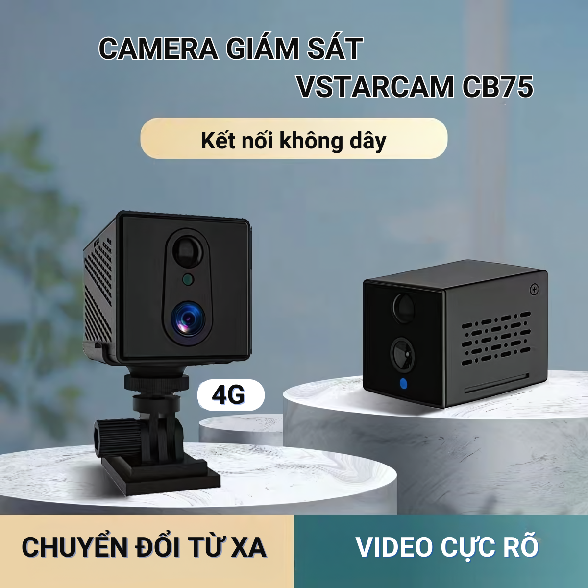 Camera không dây Vstarcam CB75 dùng sim 4g phát hiện chuyển động hồng ngoại ban đêm ẩn dung ...