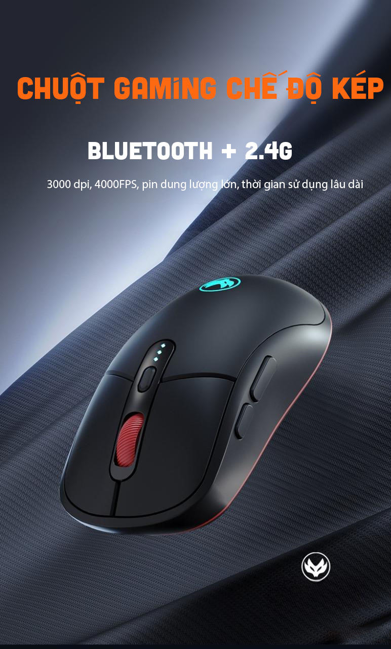 Chuột Gaming Atas F30 - Silent- 3 MODE Không dây Bluetooth - Pin sạc ...