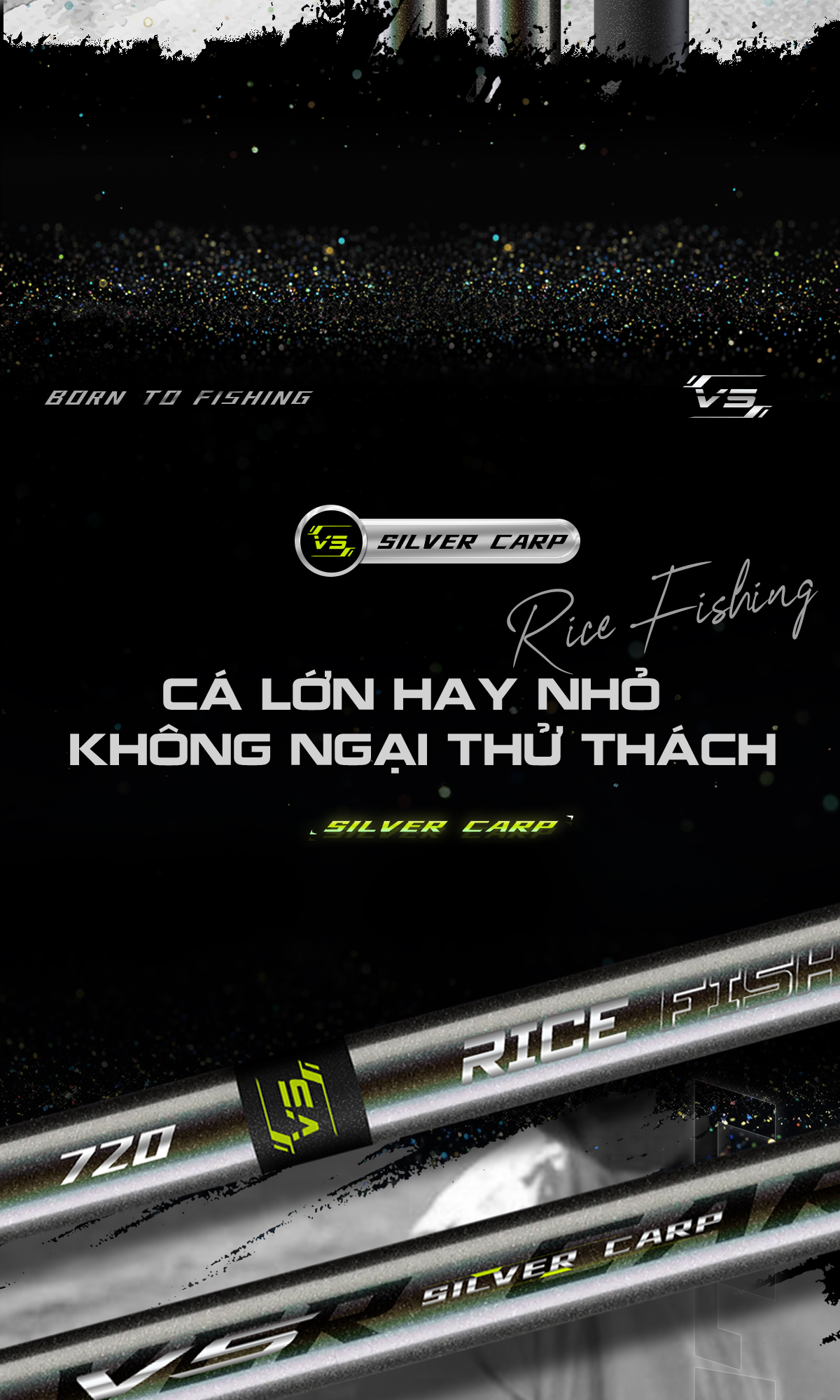 Cần câu đài V5 SILVER CARP RiceFishing chất liệu carbon cao cấp chuyên ...