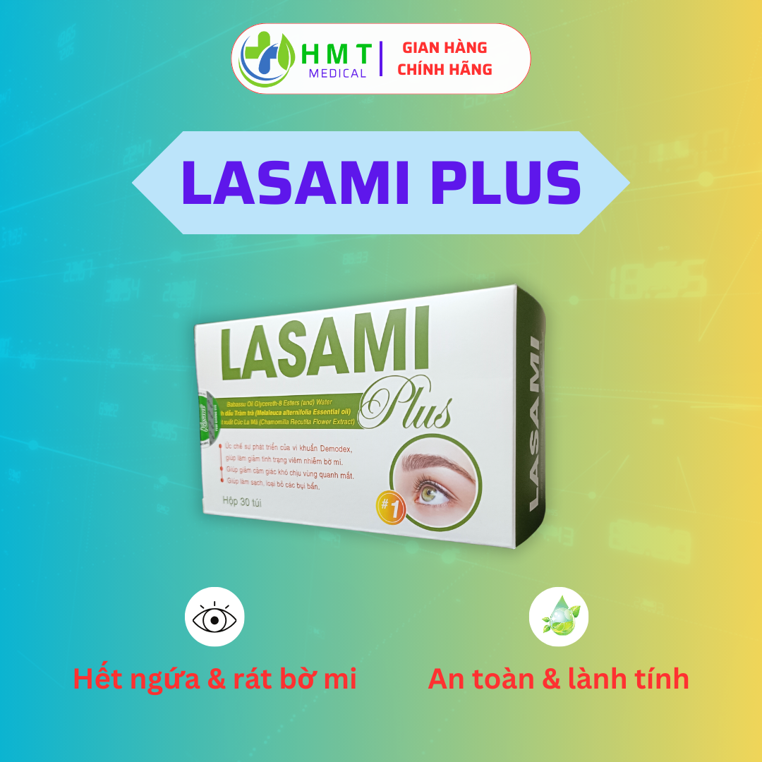 Gạc Lau Mi Mắt LASAMI PLUS Giúp Vệ Sinh Bờ Mi Làm Sạch và Loại Bỏ Bụi ...