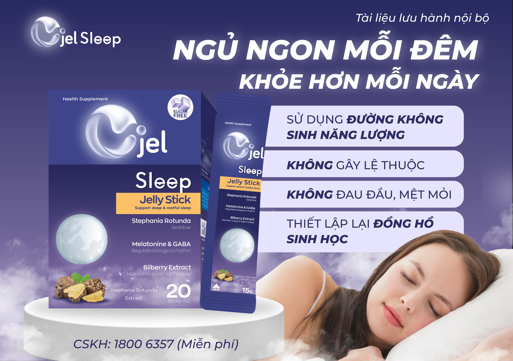 Thạch ăn liền Cjel Sleep giúp ngủ ngon, sâu giấc, điều hòa giấc ngủ ...