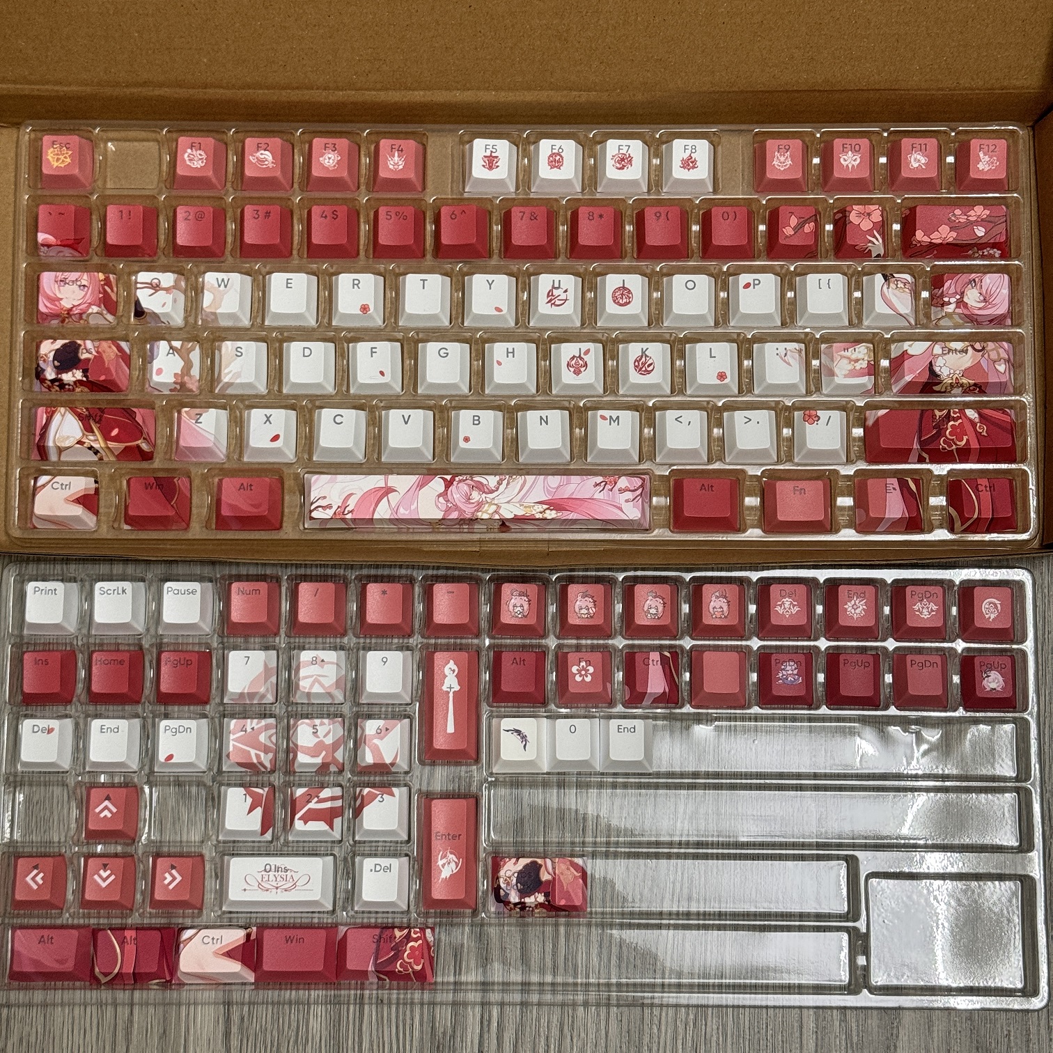 Keycap Honkai Impact 3 Elysia thick PBT ninja xuyên led in dyesub 5 mặt ...