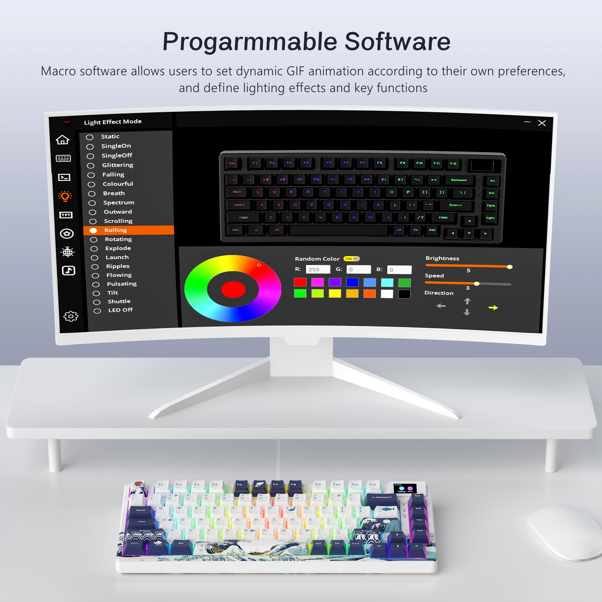 Bàn phím cơ Womier SK80, Màn hình phụ, LED RGB, Hotswap, Full Mod ...