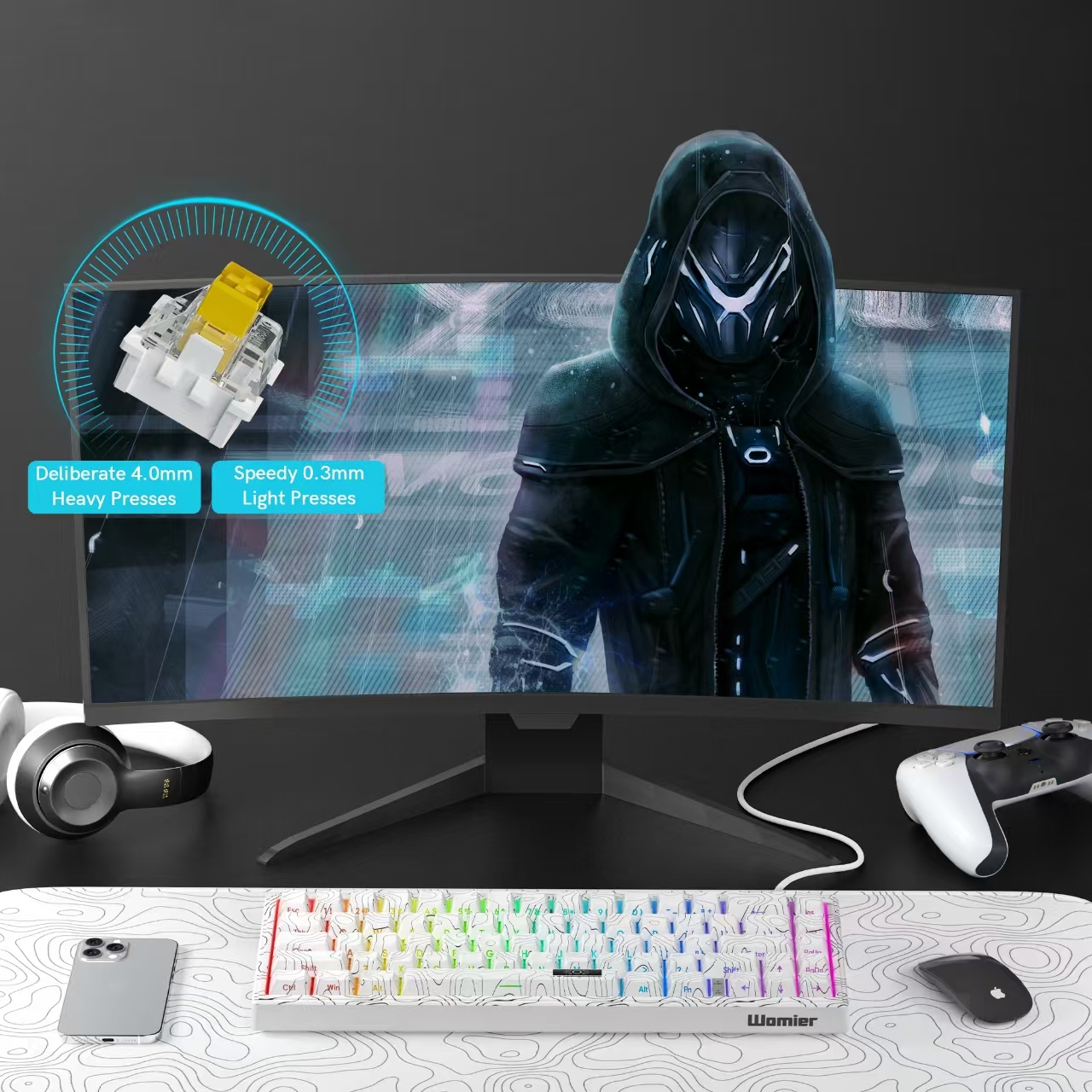 Bàn phím cơ Womier M68 HE Rapid Trigger, LED RGB, Cắm Dây, Full Mod ...