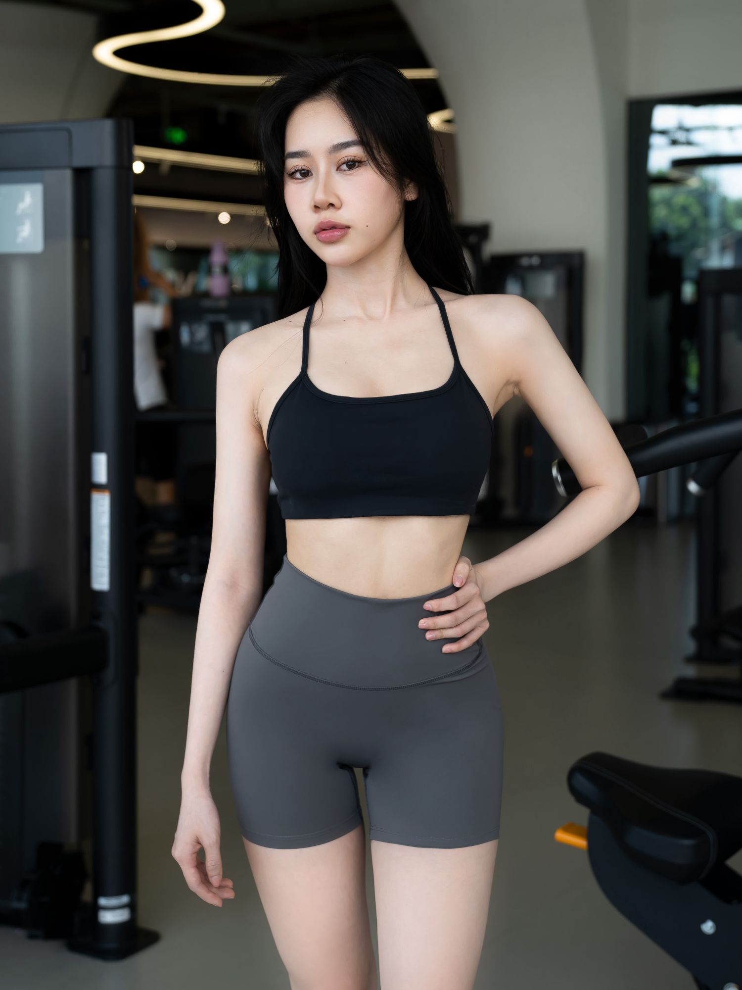 Quần đùi legging thể thao Reeta tập gym yoga, legging nữ cạp cao tôn dáng co giãn 4 chiều cao ...