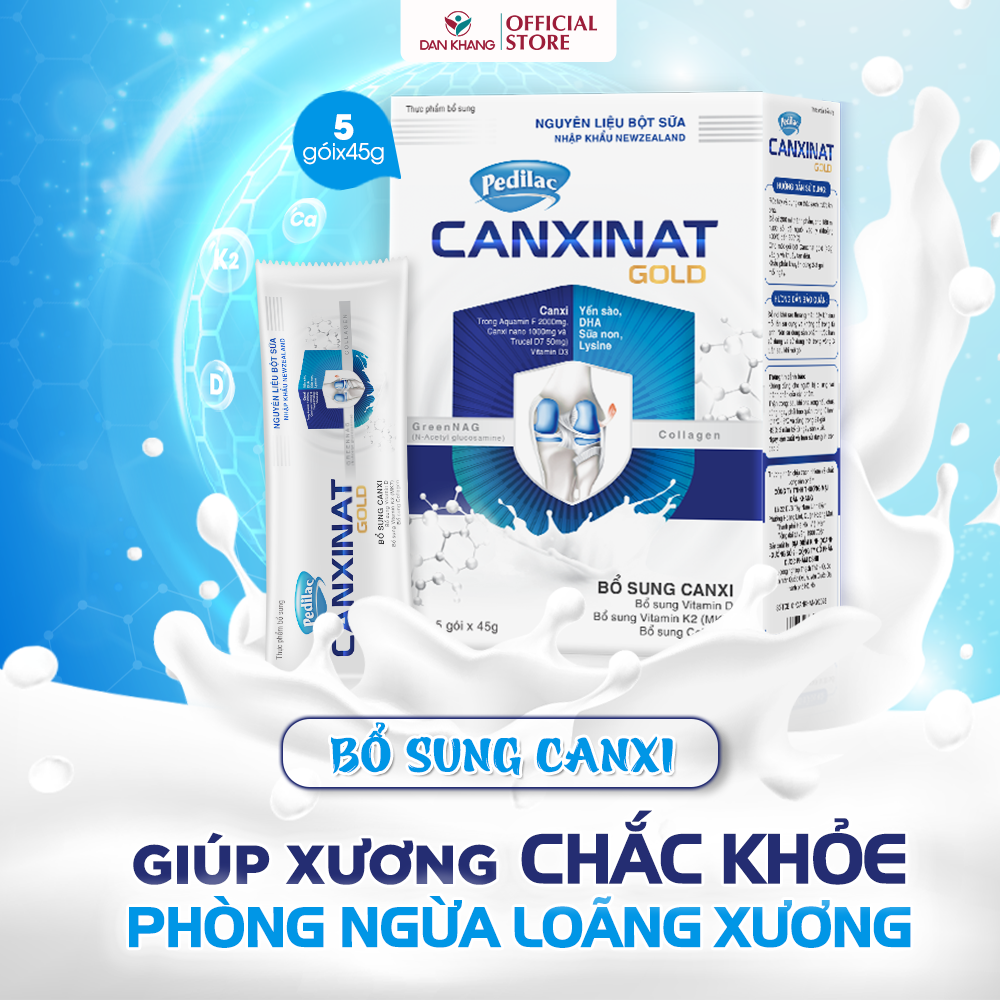 Sữa hộp canxi cho người lớn Pedilac Canxinat Gold 225g hỗ trợ xương khớp bổ sung canxi ngăn ngừa ...