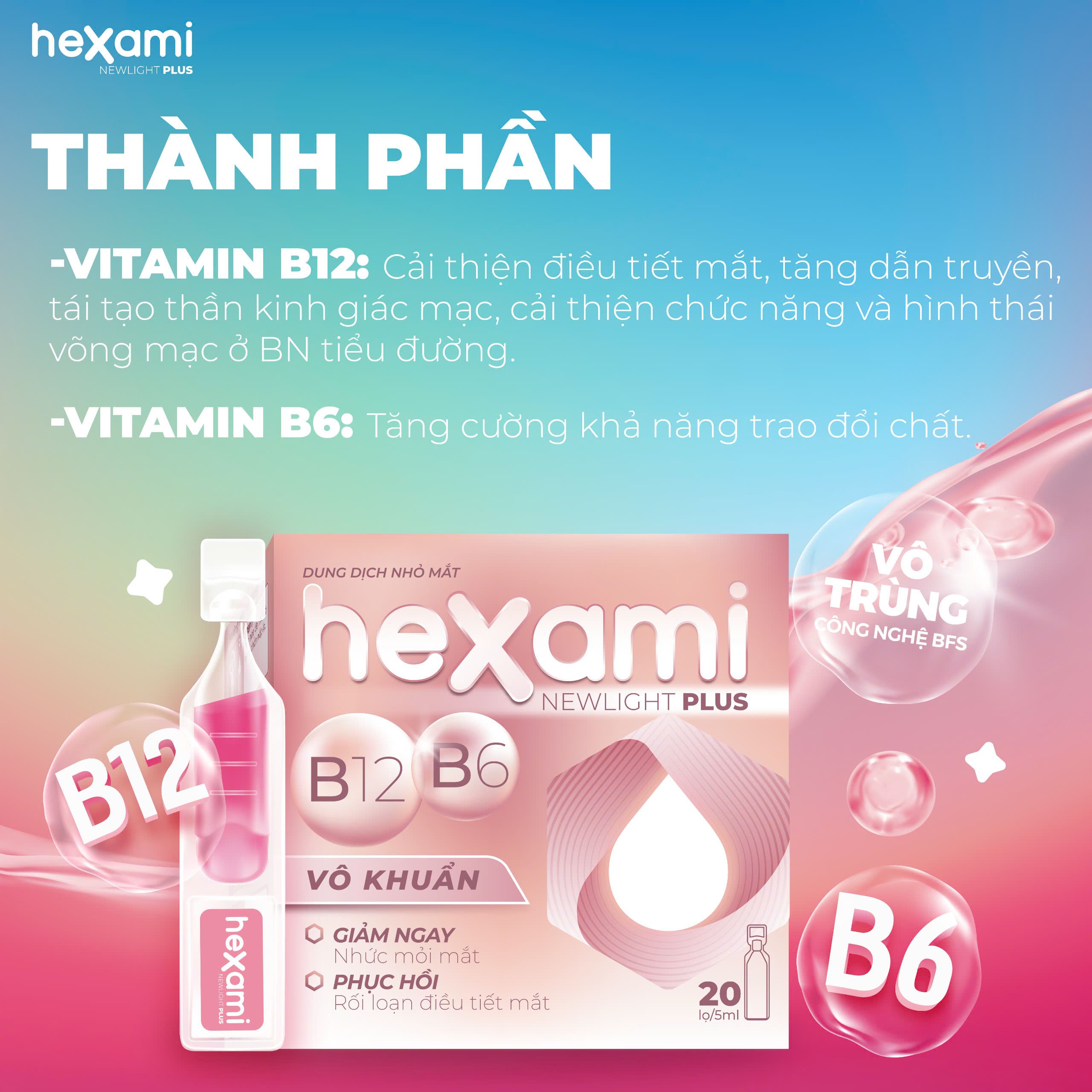 Dung dịch Hexami Newlight Plus điều tiết mắt, tăng cường thị lực, không ...