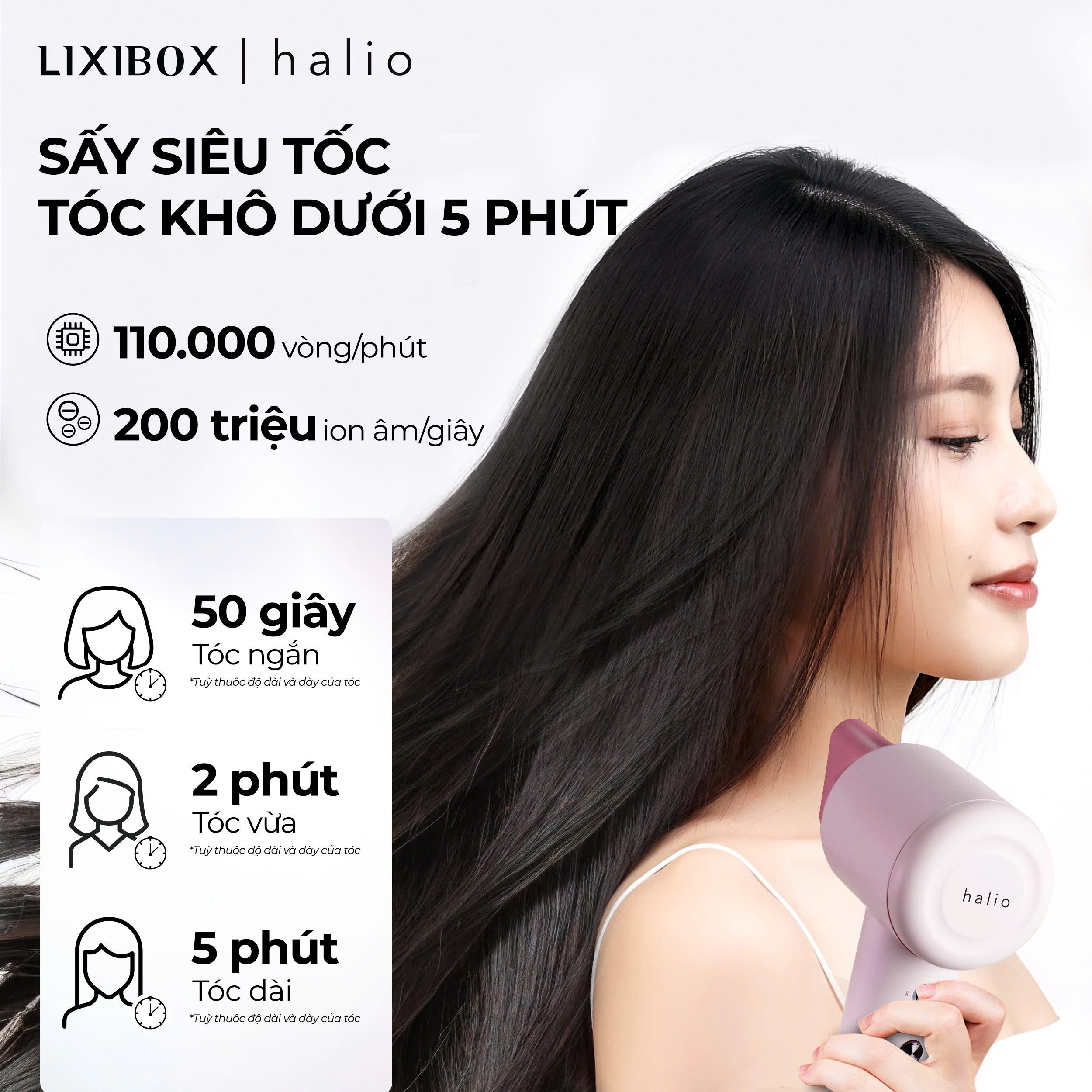 Máy Sấy Tóc Halio High Speed Ionic Hair Dryer | Shopee Việt Nam
