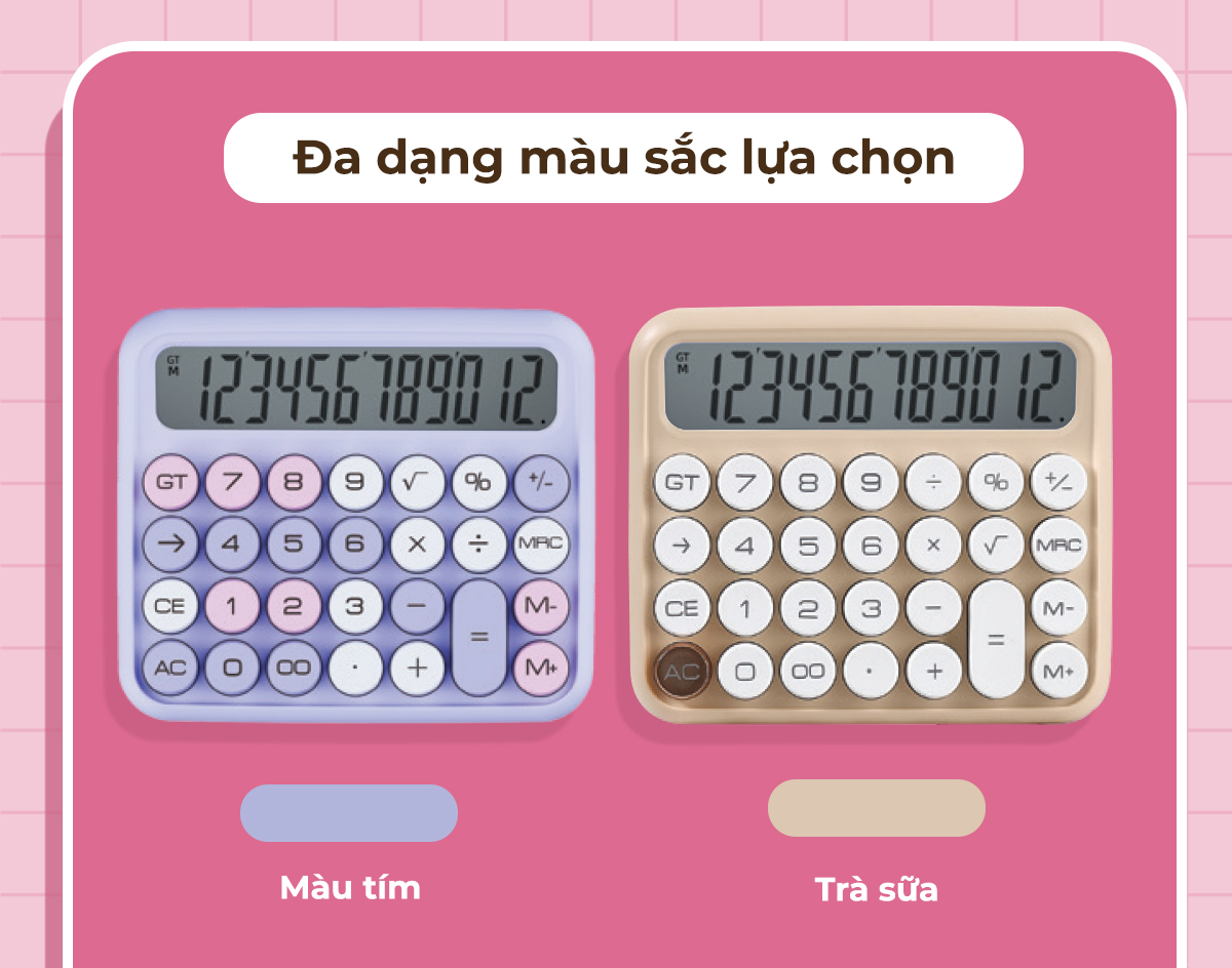 Máy tính văn phòng Thiên Long Flexio CAL-011 Màu sắc trẻ trung, màn hình LCD hiển thị 12 số ...