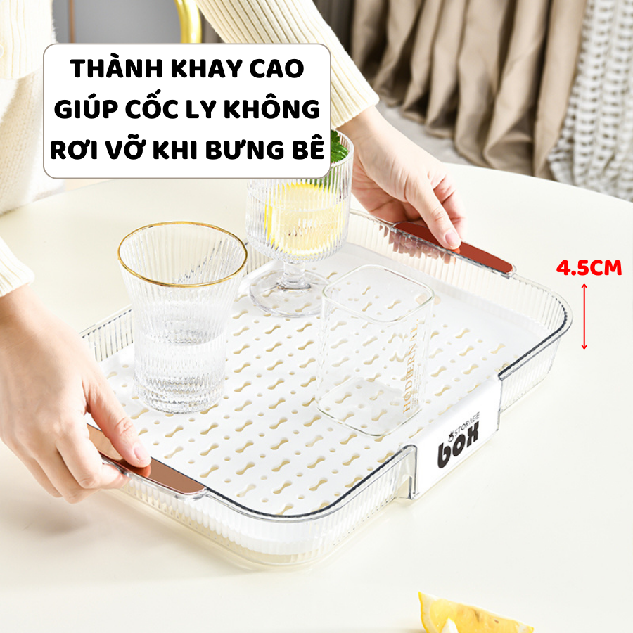 Khay Úp Ly Cốc ENODA HOME, Khay Trà Nhựa PP Hai Lớp Trong Suốt KhayN001 | Shopee Việt Nam