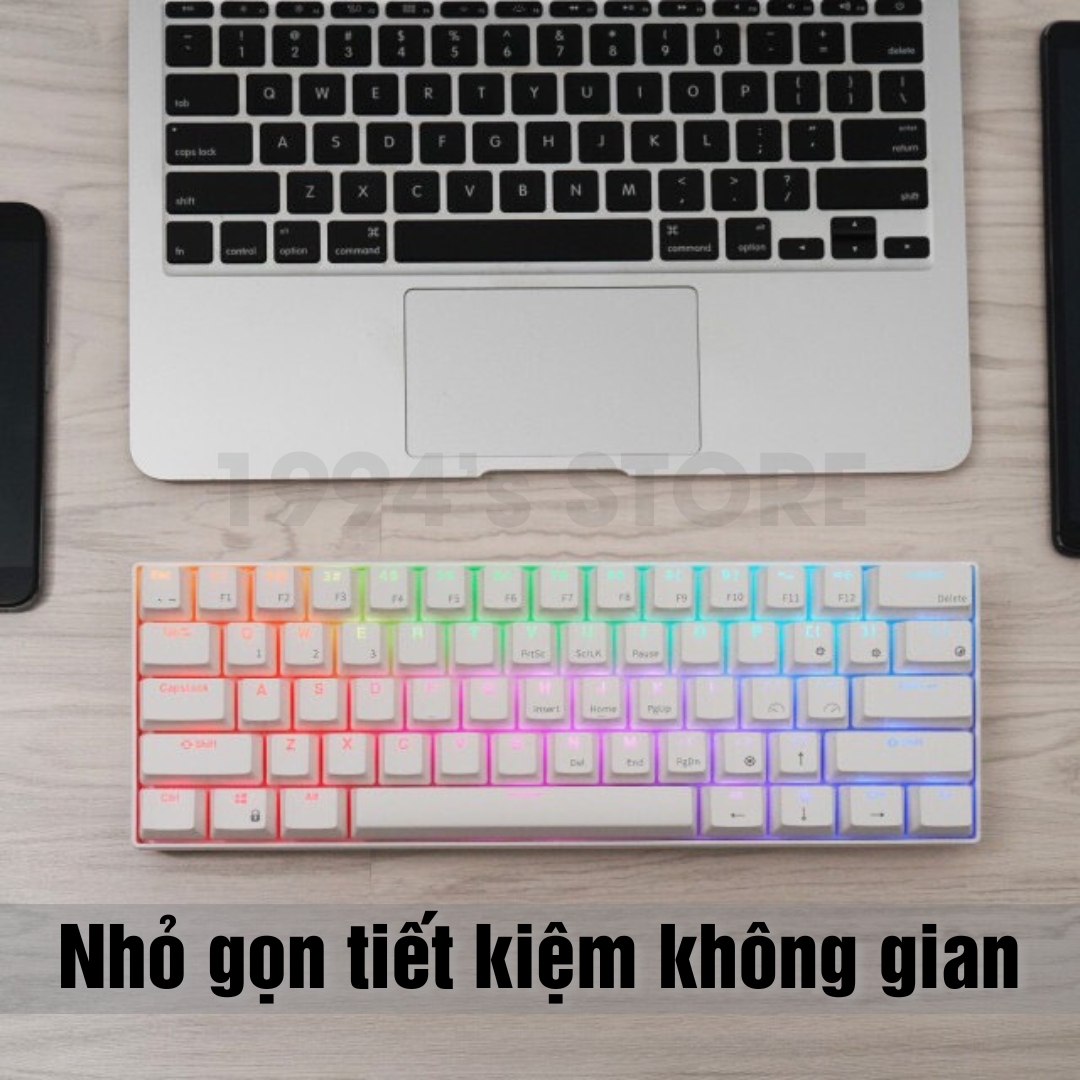 RK61 HOTSWAP - Bàn Phím Cơ Không Dây RK61 Version 4 - LED RGB Custom - Bluetooth 5.1 - Cáp Type ...