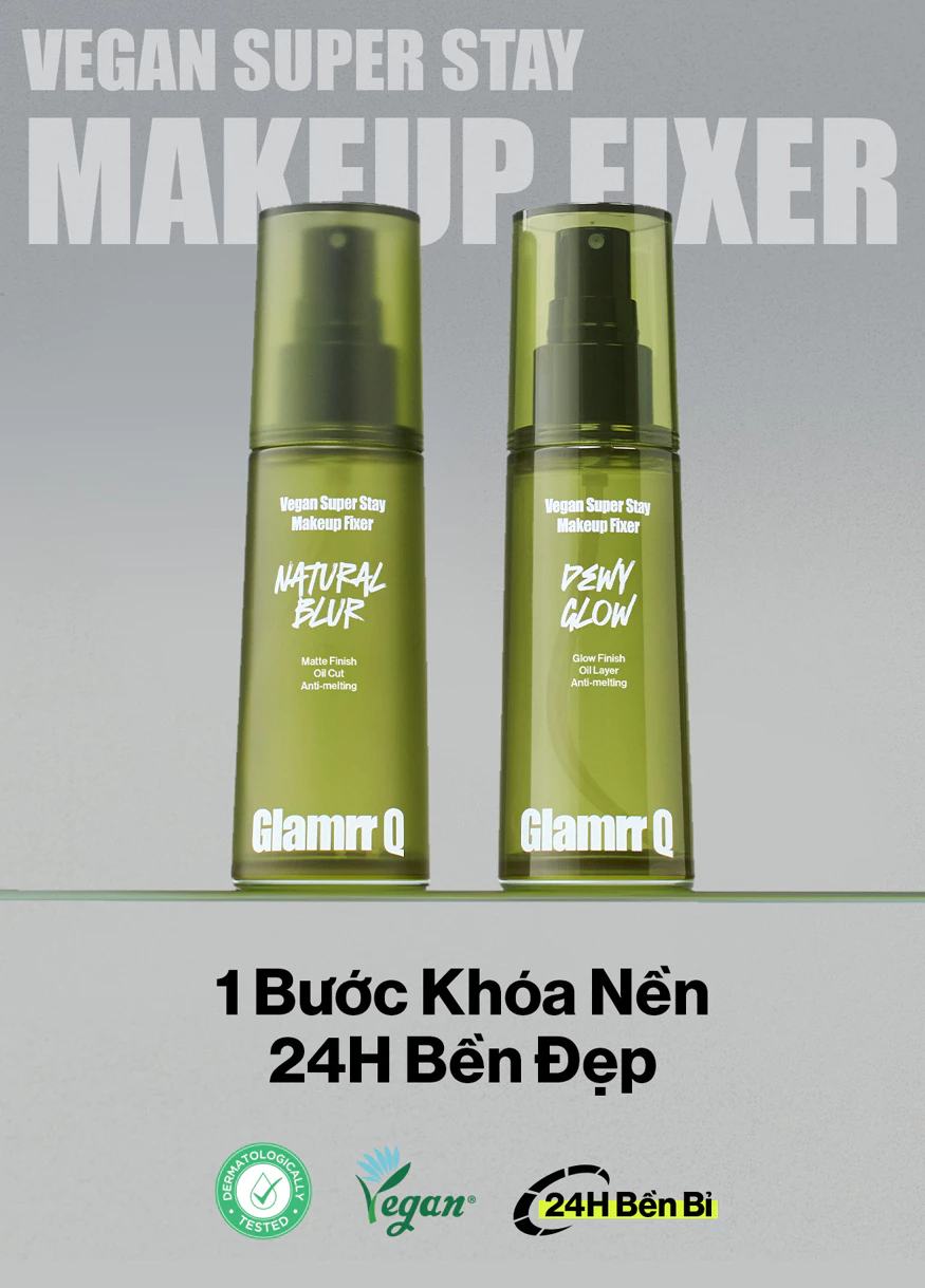 Xịt Khóa Nền Cố Định Glamrr Q Vegan Super Stay Makeup Fixer 20ml & 50ml ...
