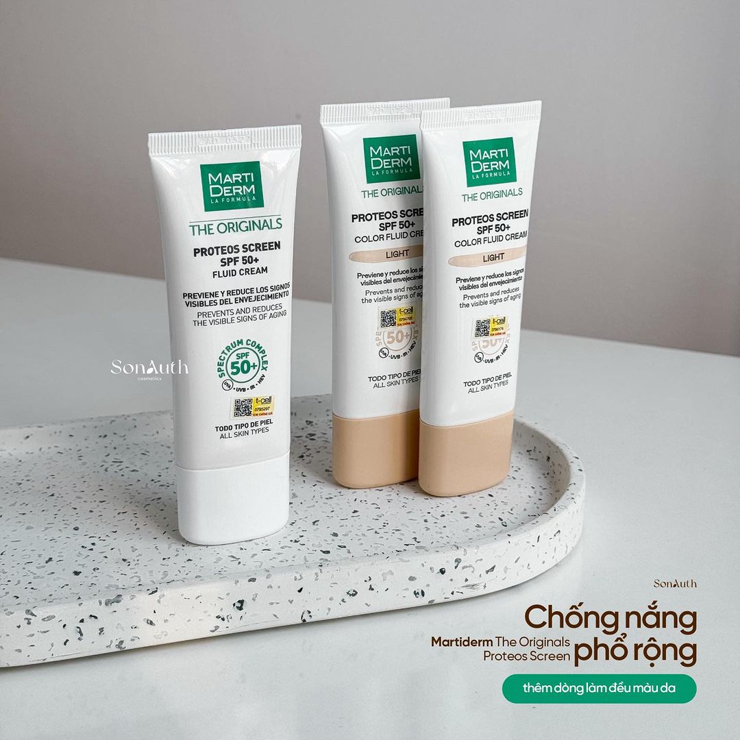 Kem chống nắng MartiDerm The Originals Proteos Screen SPF50+ Fluid ...