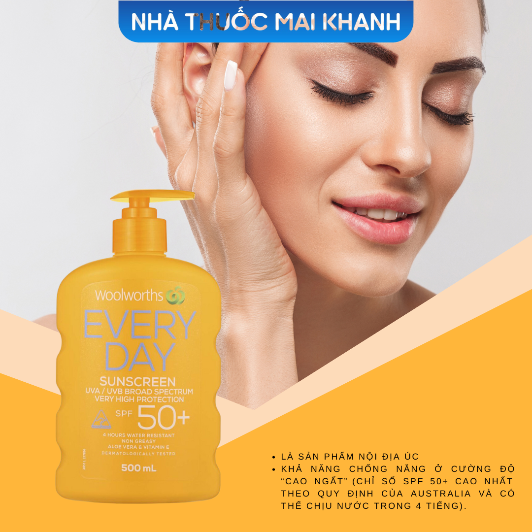 [Bill Úc] Kem Chống Nắng Woolworths Everyday Sunscreen SPF 50+ Can 1 ...