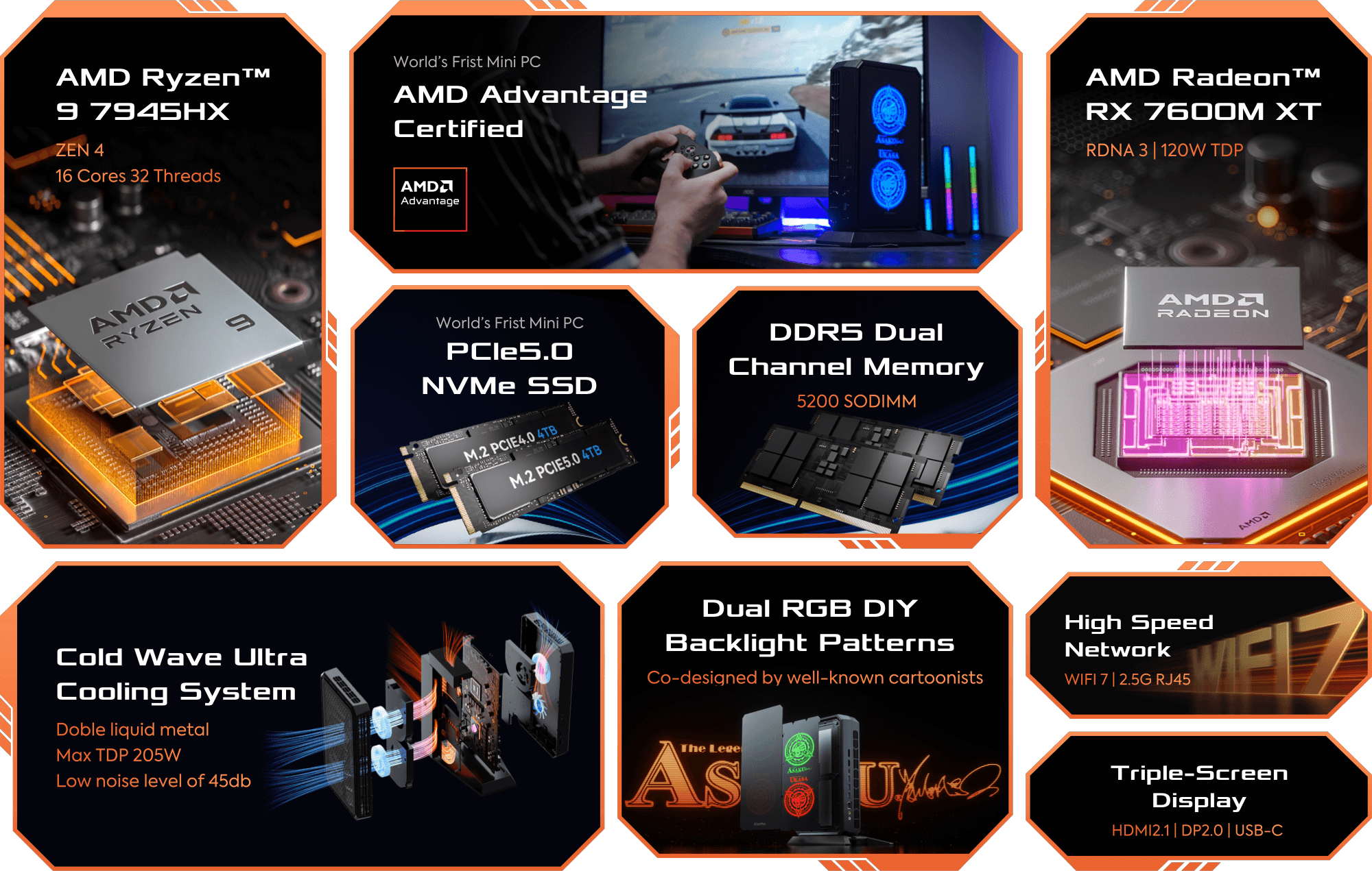 AtomMan G7 PT 🌟 Mini PC Gaming AMD AI R9 7945HS Radeon RX 7600M Minisforum Ryzen 9 | Shopee Việt Nam