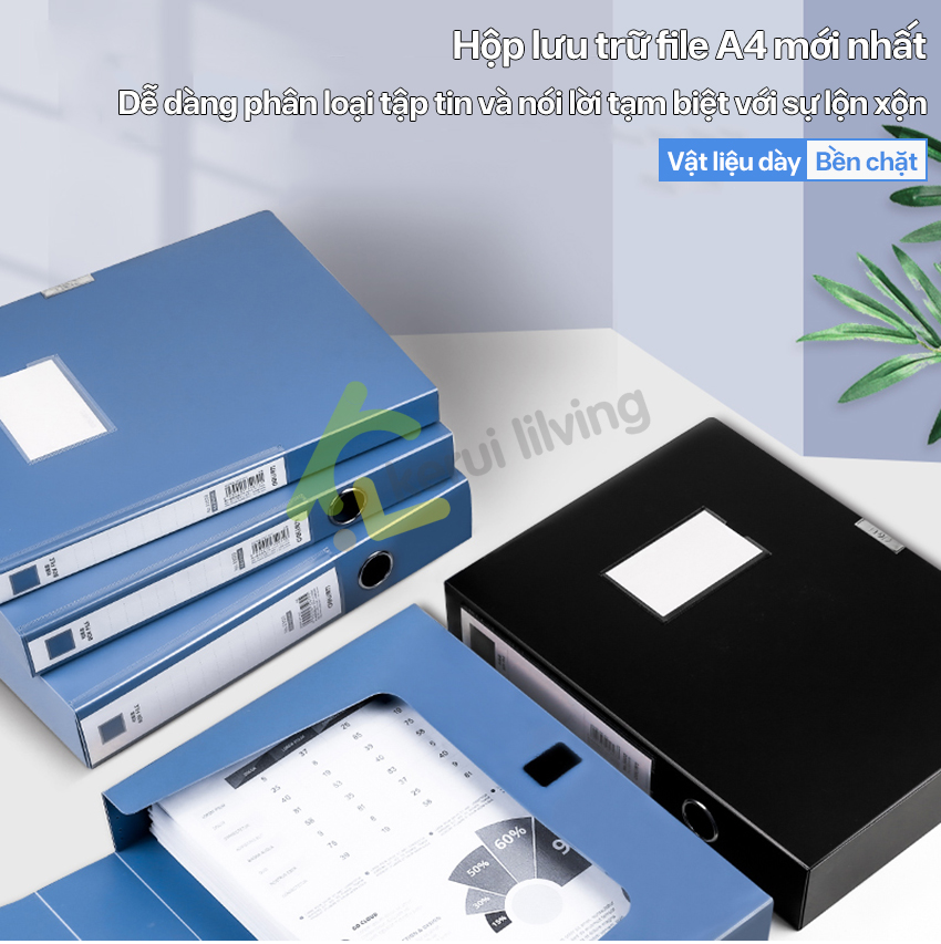 File Hộp Đựng Hồ Sơ Tài Liệu A4, Bìa Hộp Văn Phòng Ngăn Nắp PIKUP ...