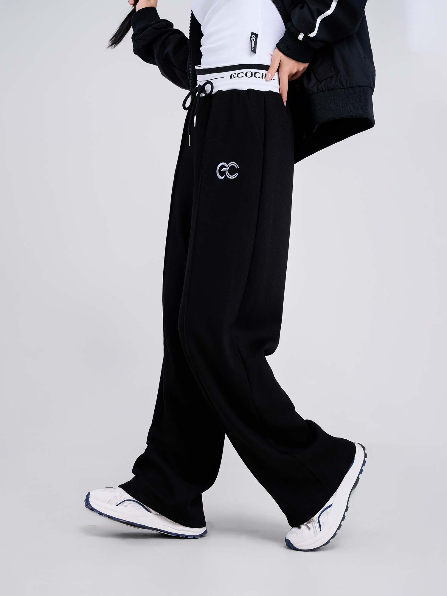 Quần Nỉ Track Pant Bo Dệt ECOCHIC DELINE Chính Hãng Cao Cấp Cạp Cao Thể Thao Năng Động B074 ...